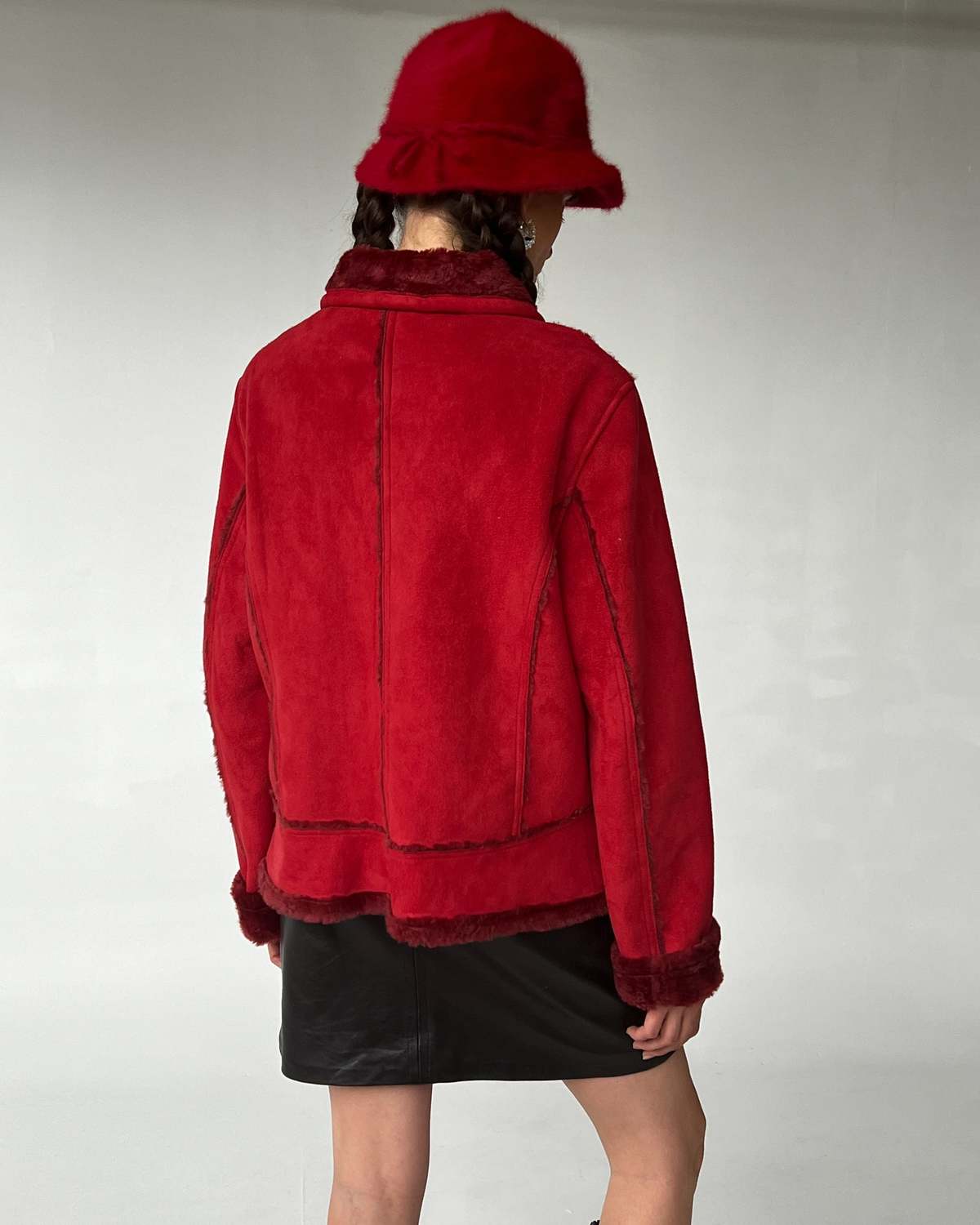 Vintage Faux Shearling Coat - Red | Garmentory