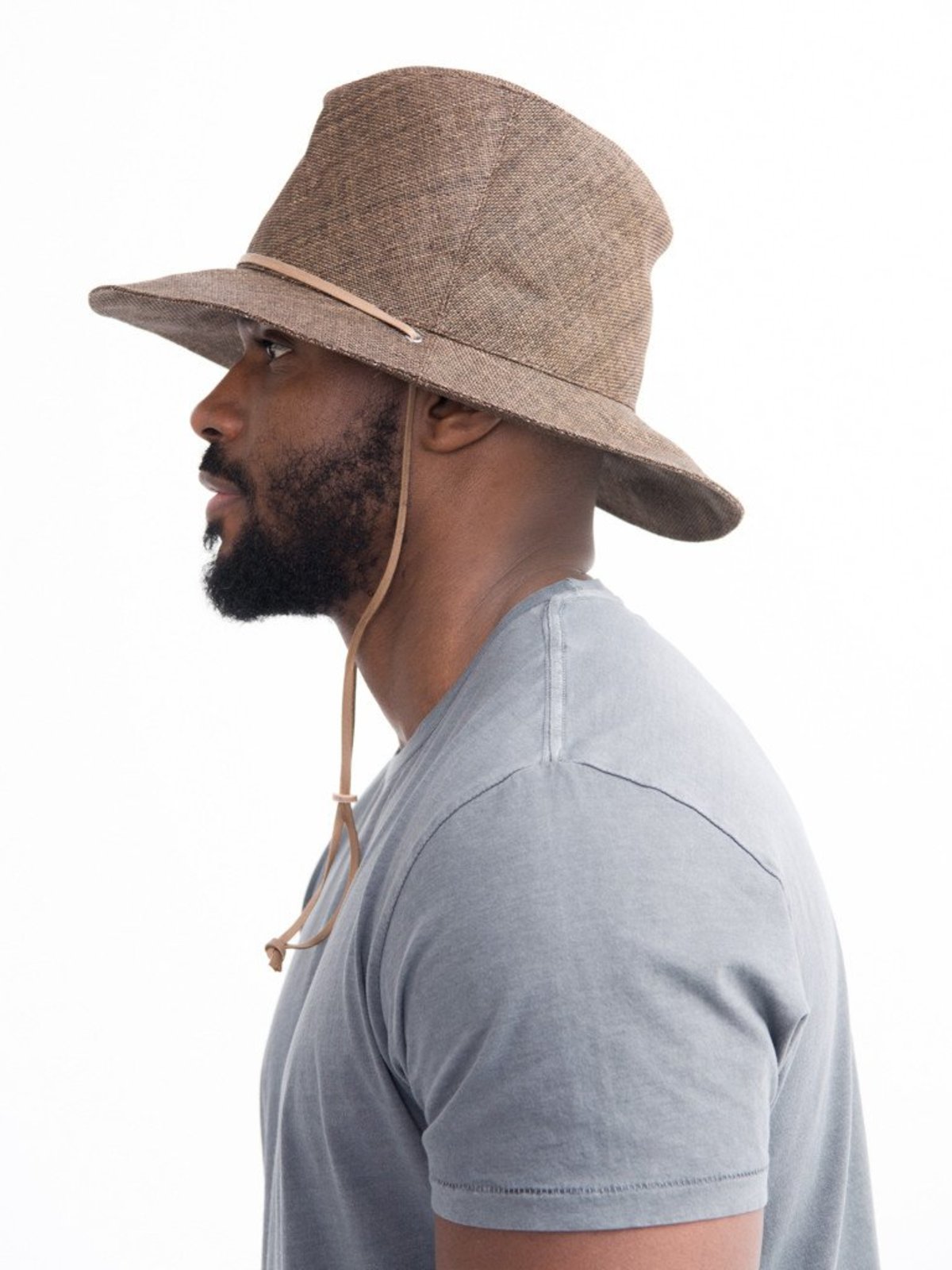 Kijima Takayuki Paper-Cloth Hat with Chin Chord - Brown | Garmentory