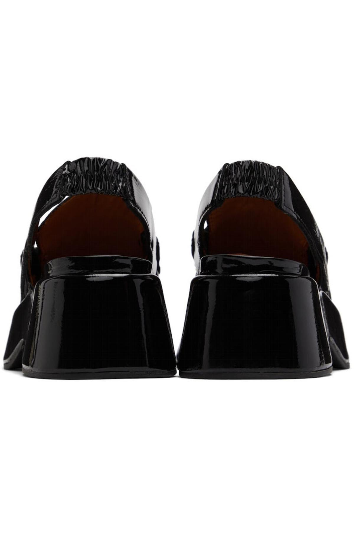 GANNI Retro Slingback Platform Loafers - Black | Garmentory