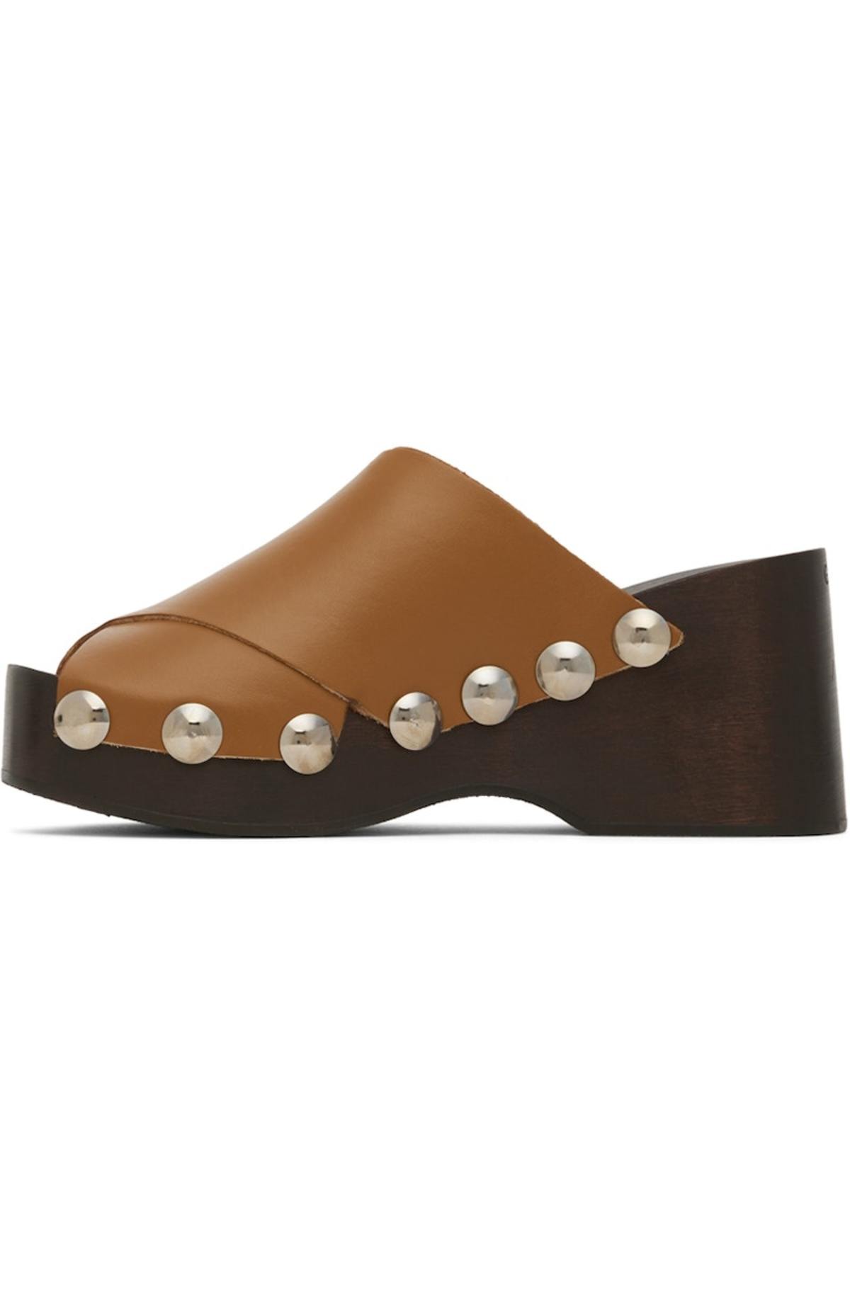 Ganni Clog Sandals - Tiger's Eye | Garmentory
