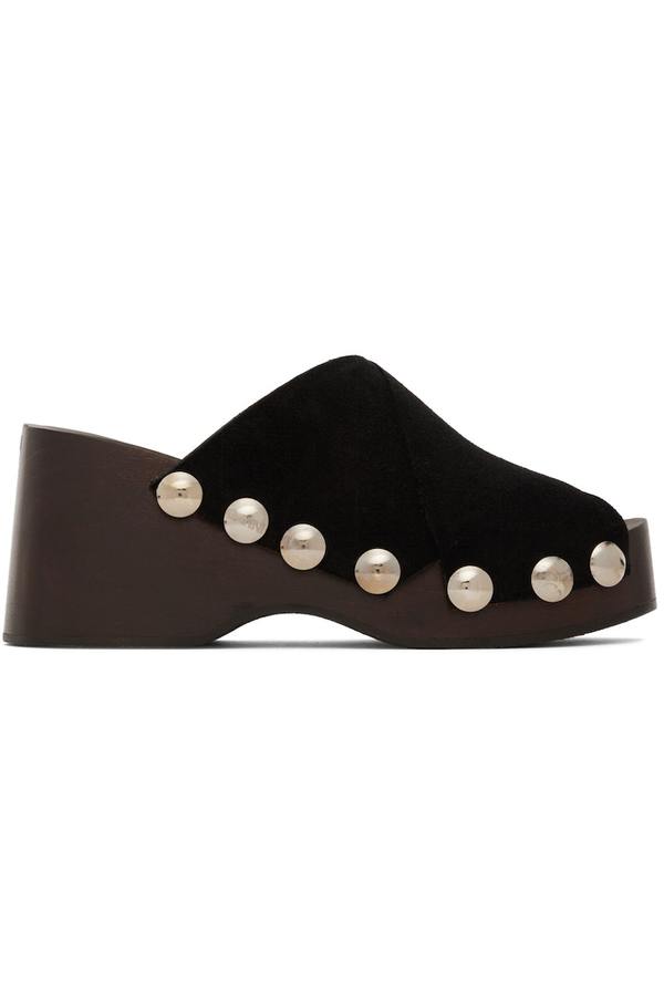 Ganni Suede Clogs - Black | Garmentory