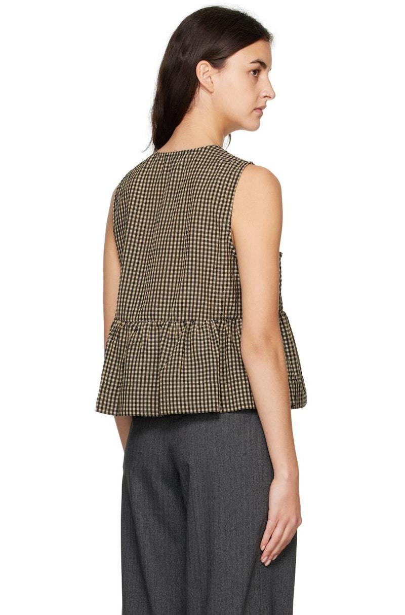 Ganni Ribbon Tank Top - Gingham Starfish | Garmentory