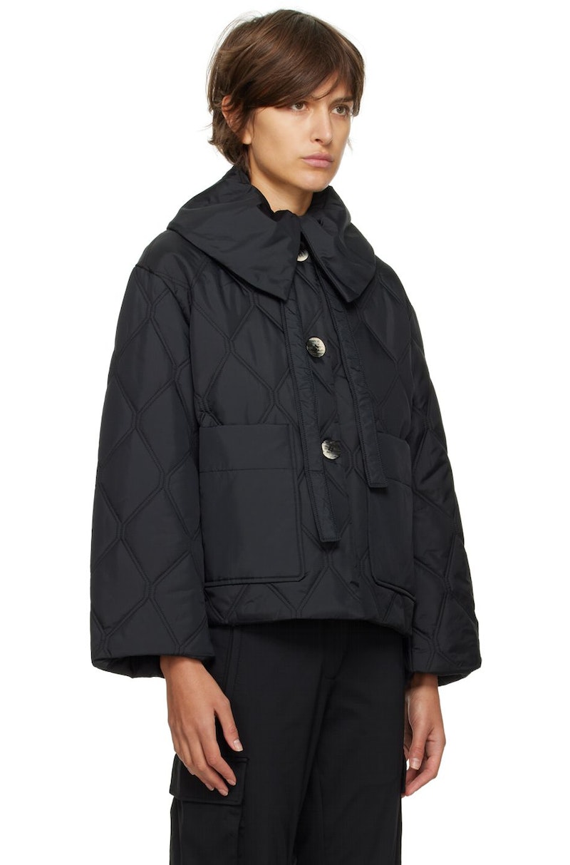 Ganni Quilted Jacket - Black | Garmentory