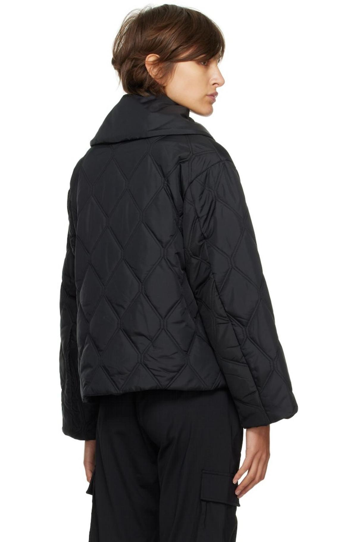 Ganni Quilted Jacket - Black | Garmentory