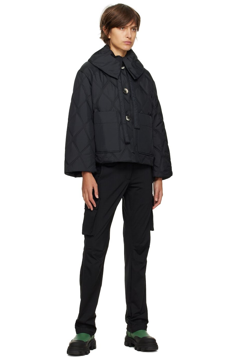 Ganni Quilted Jacket - Black | Garmentory