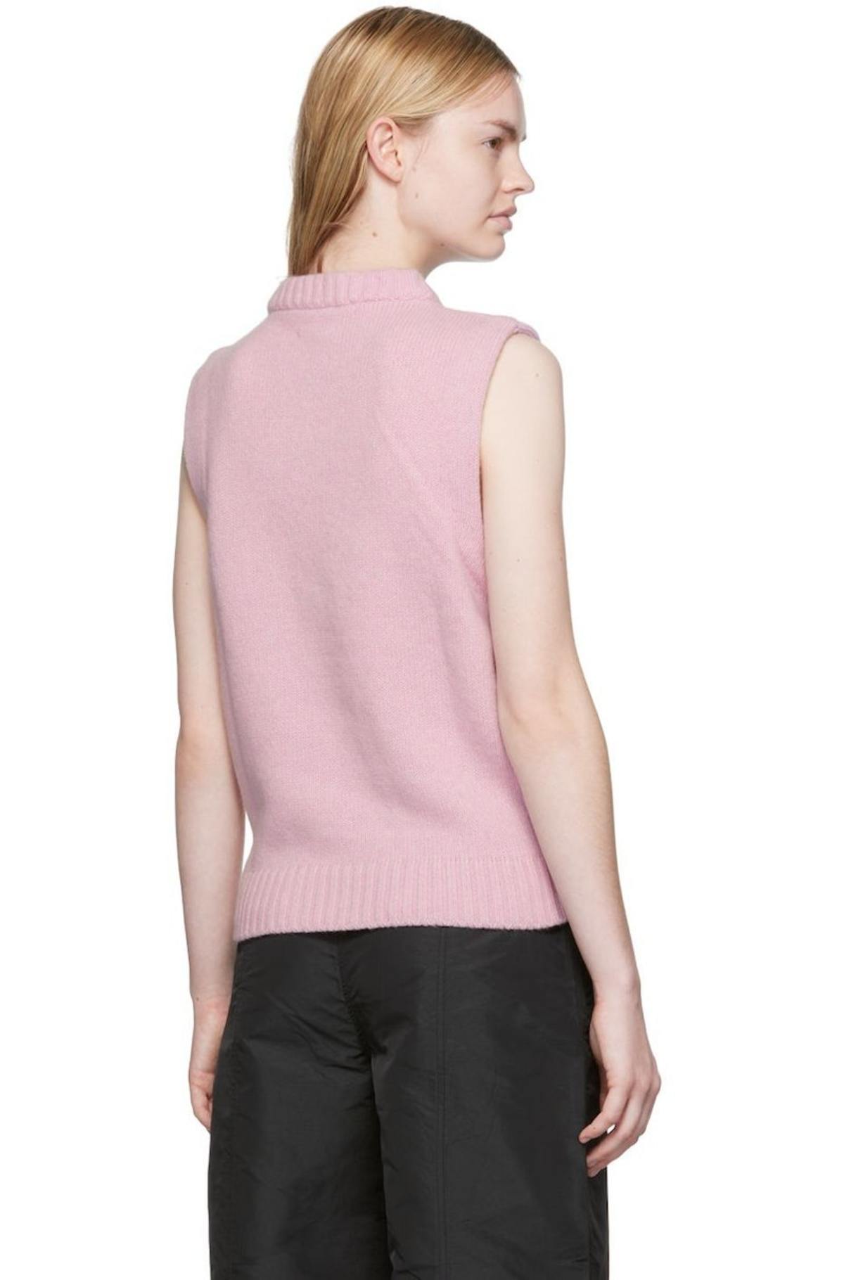 GANNI Pink Logo Vest | Garmentory