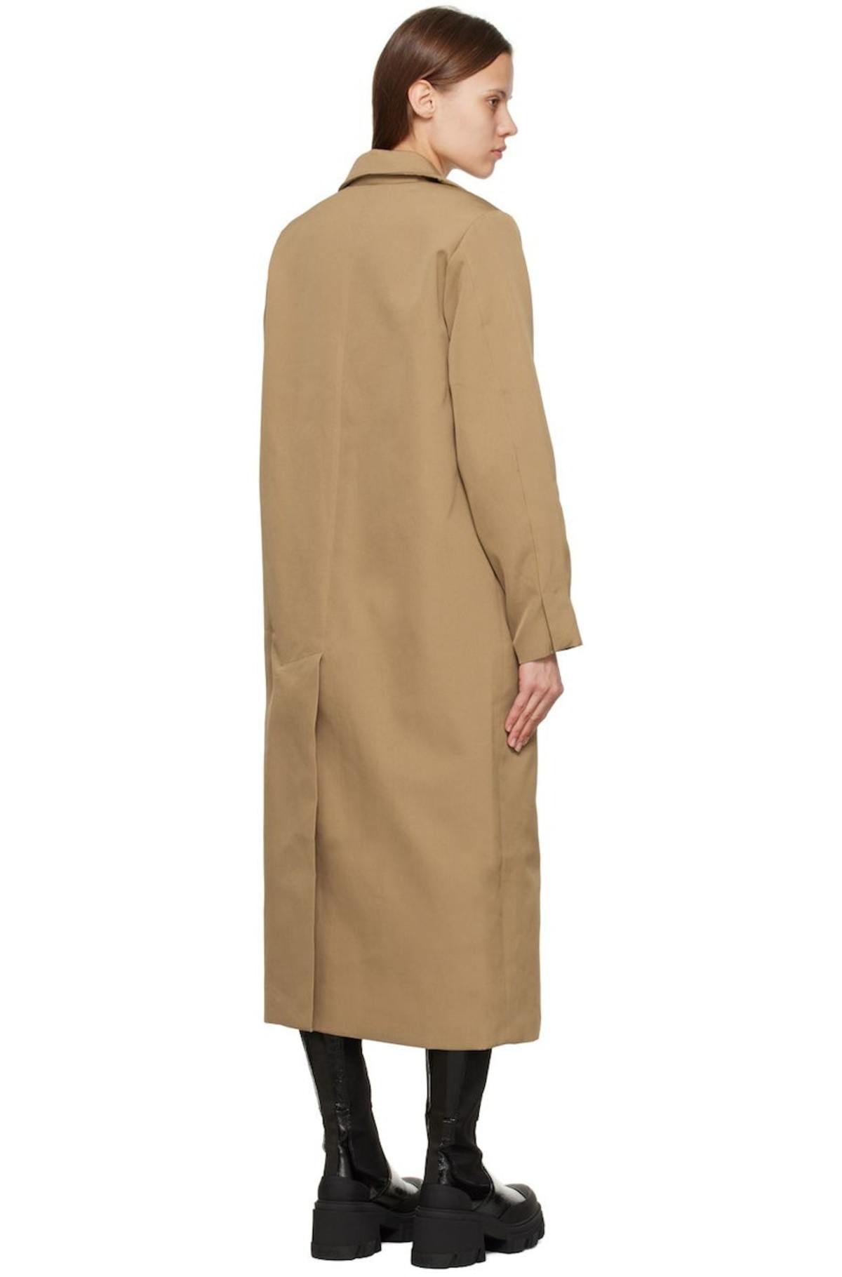 Ganni Double-Breasted Coat - Petrified Oak | Garmentory