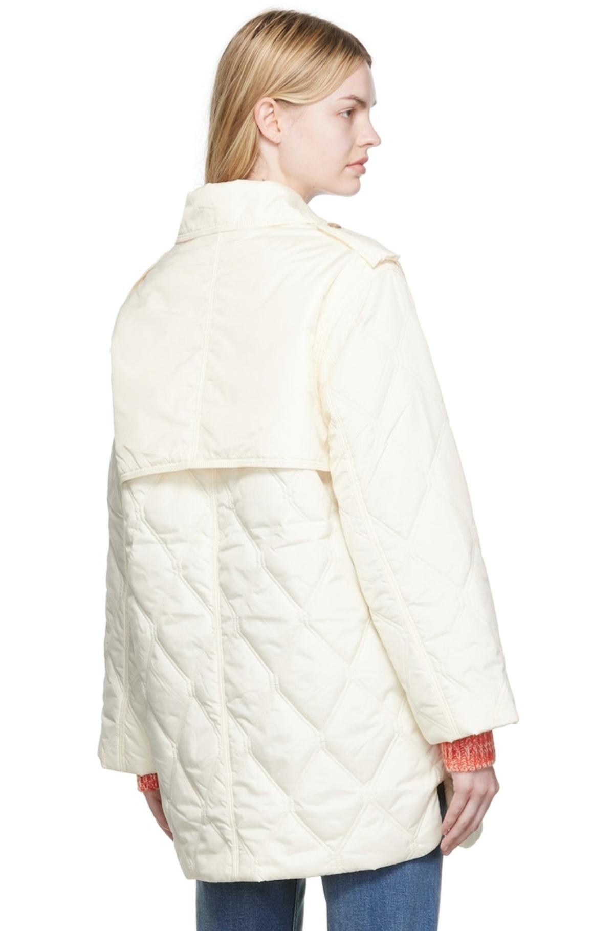 Ganni Quilted Jacket - Egret | Garmentory