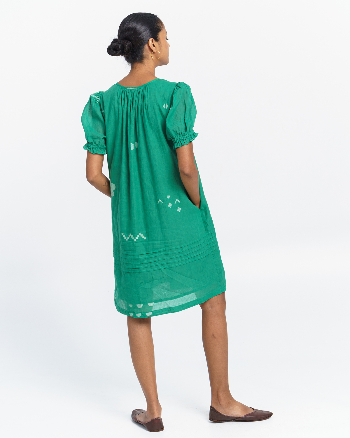 World of Crow Pool green puffy sleeve dress - Green | Garmentory