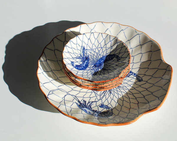 Asahi Japan Hand Painted Prawn Serving Plates | Garmentory