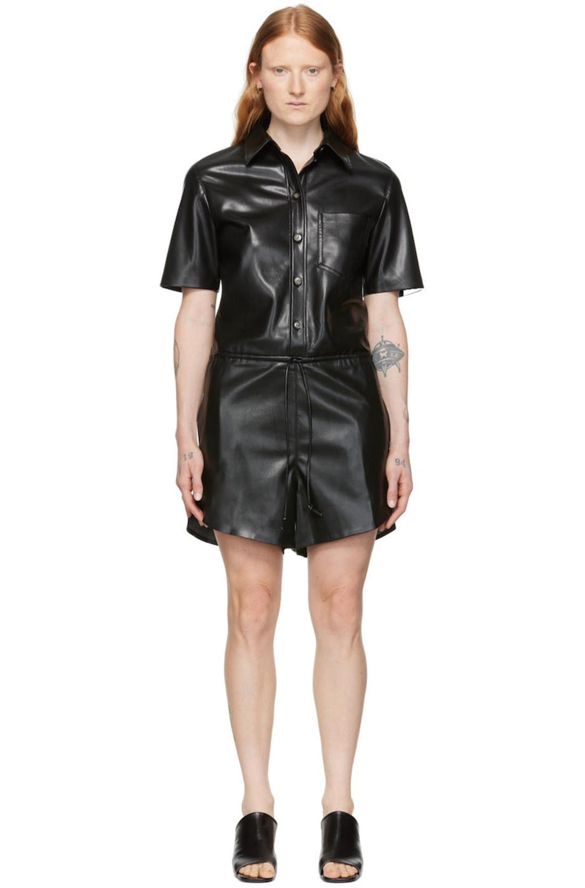 Nanushka Leni Vegan Leather Jumpsuit - Black | Garmentory