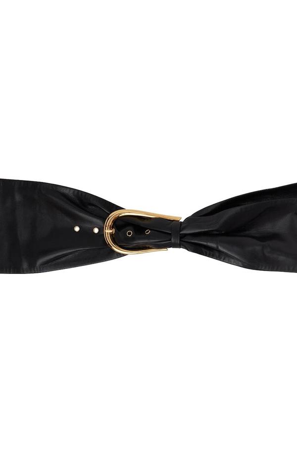 Nanushka Vegan Leather Dae Belt - Black | Garmentory