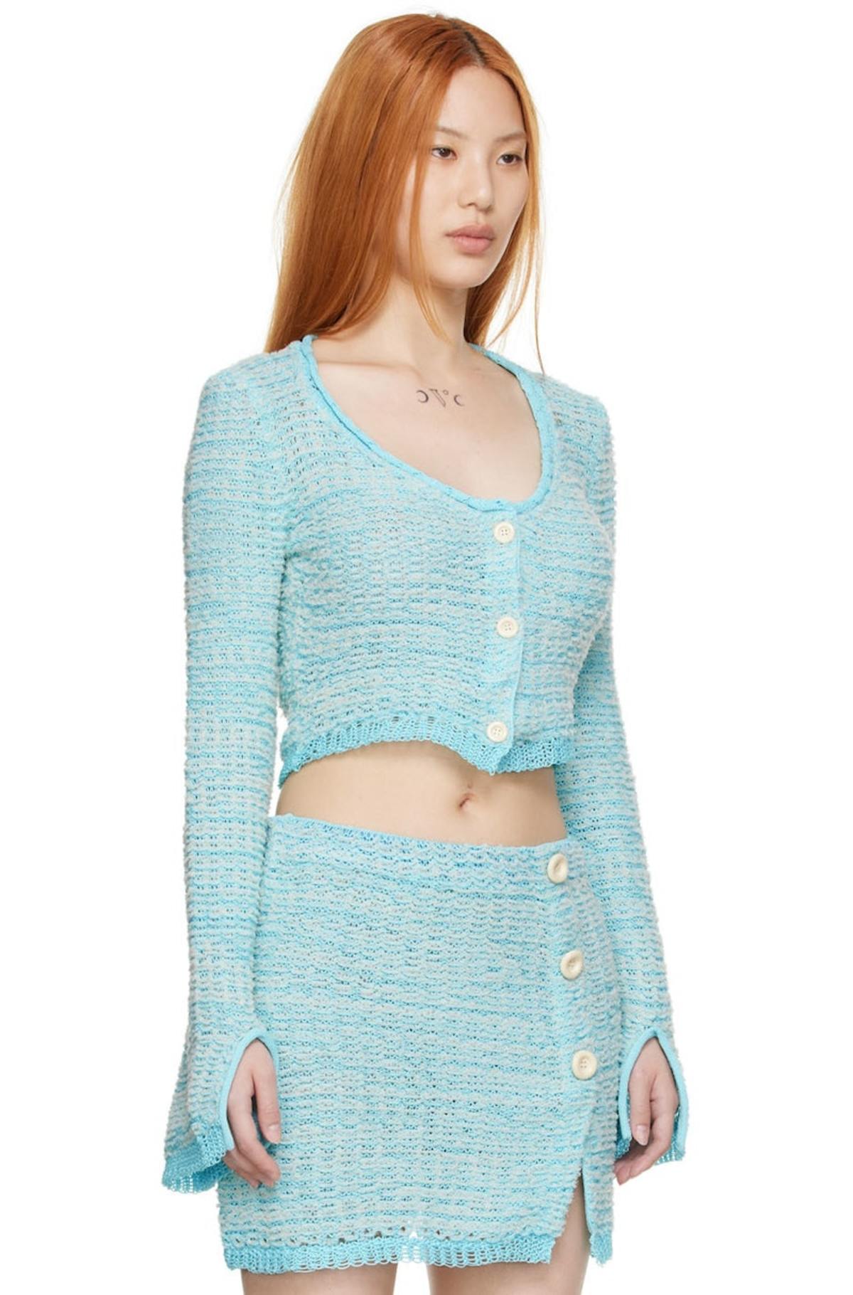 Acne Studios Blue Cotton Cardigan | Garmentory