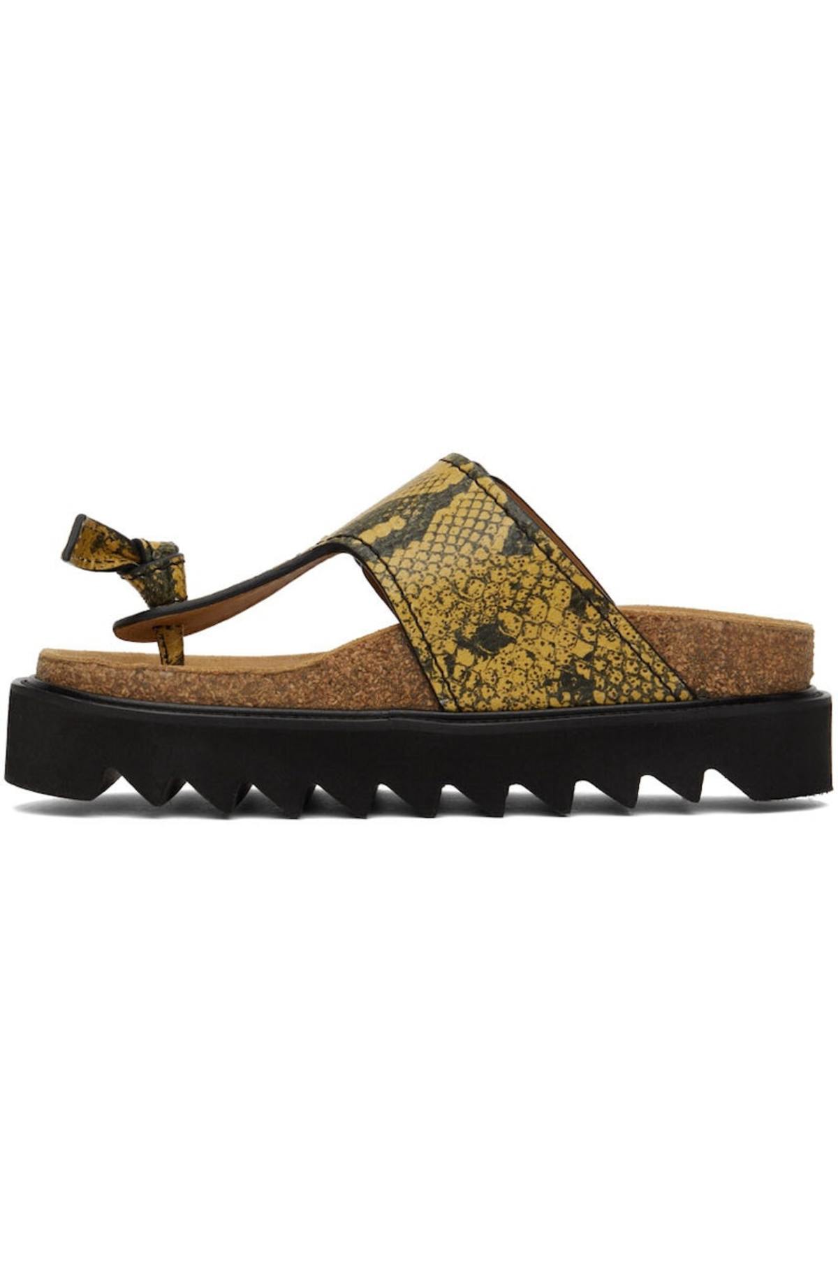 Acne Studios Snake Flat Sandals - Yellow | Garmentory