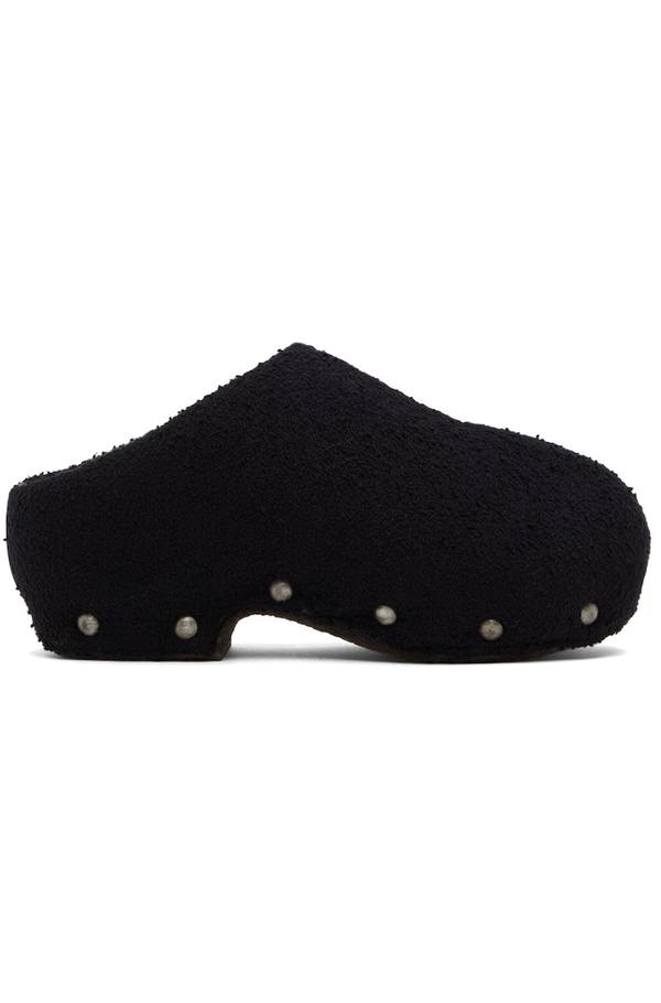 Acne Studios Shearling Clogs - Black | Garmentory