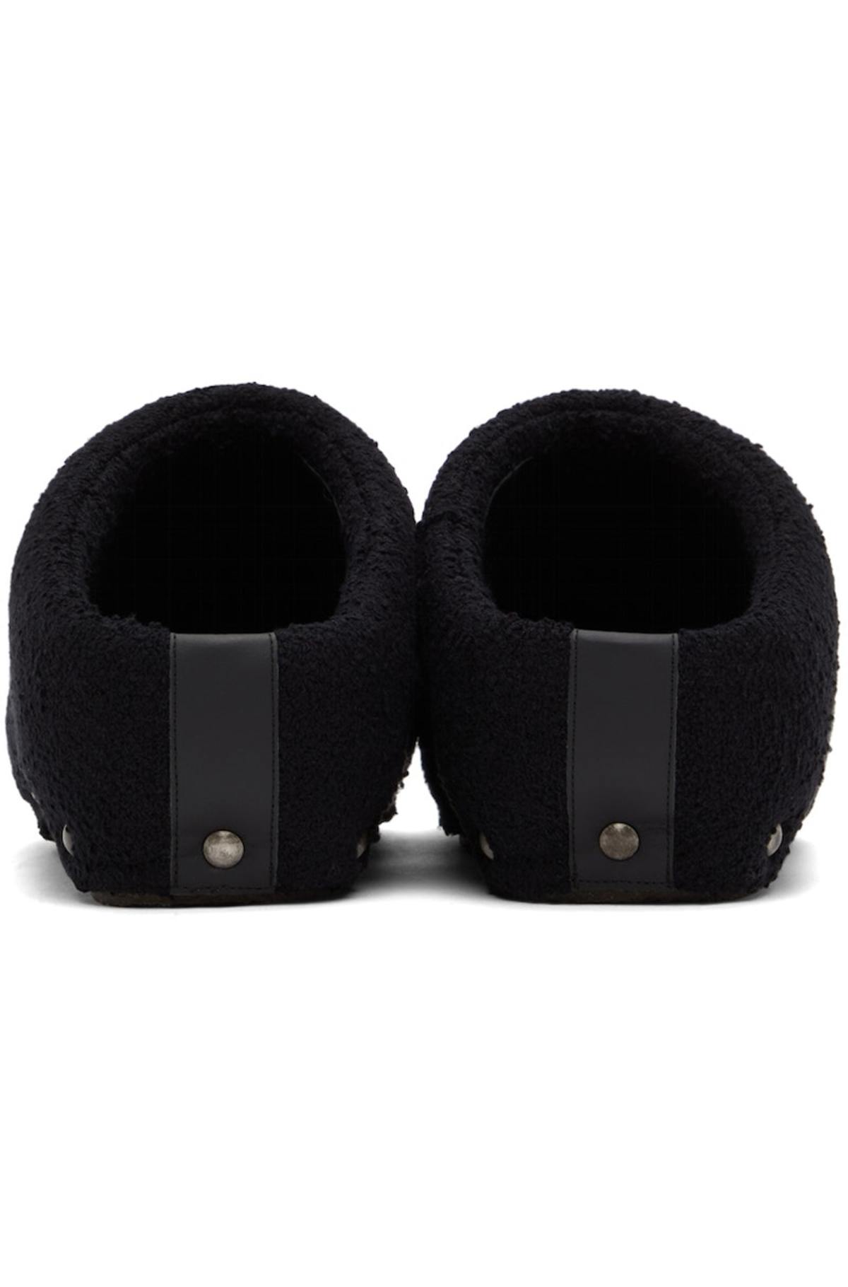 Acne Studios Shearling Clogs - Black | Garmentory