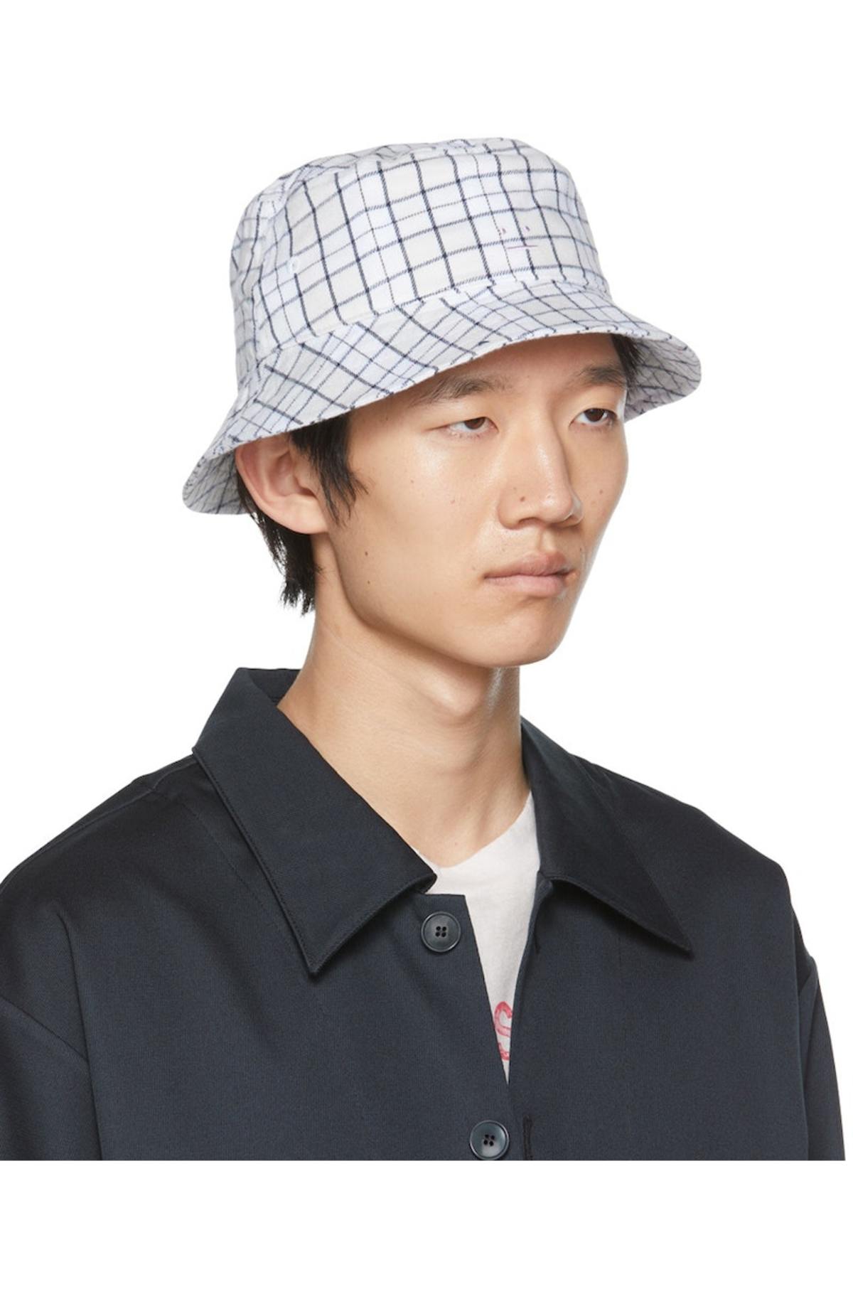 Acne Studios Flannel Bucket Hat - White | Garmentory