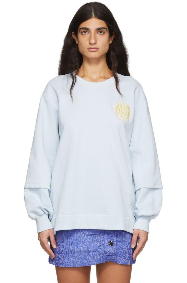 GANNI Isoli Sweatshirt - Blue | Garmentory