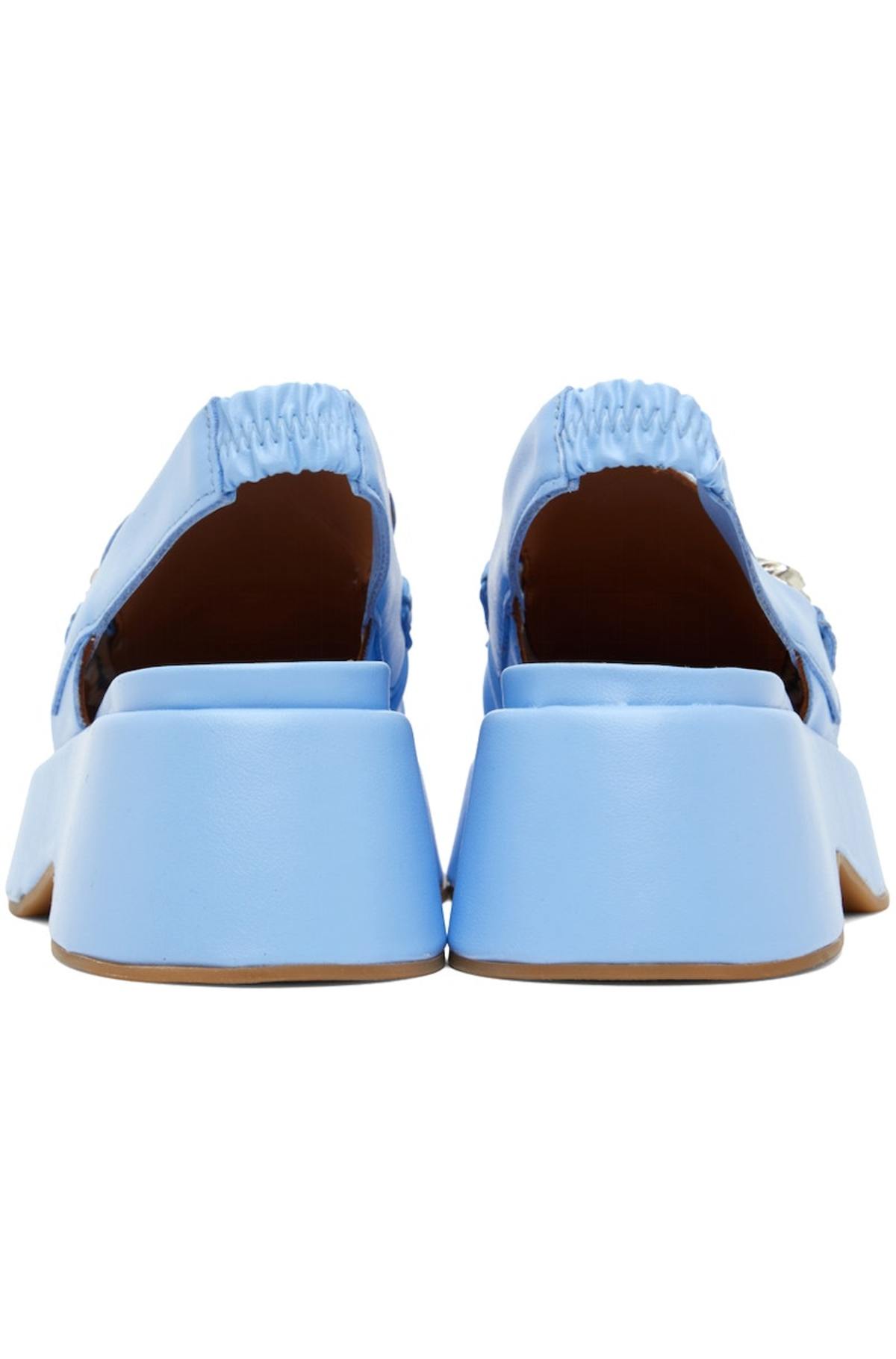 GANNI Retro Slingback Platform Loafers - Blue | Garmentory