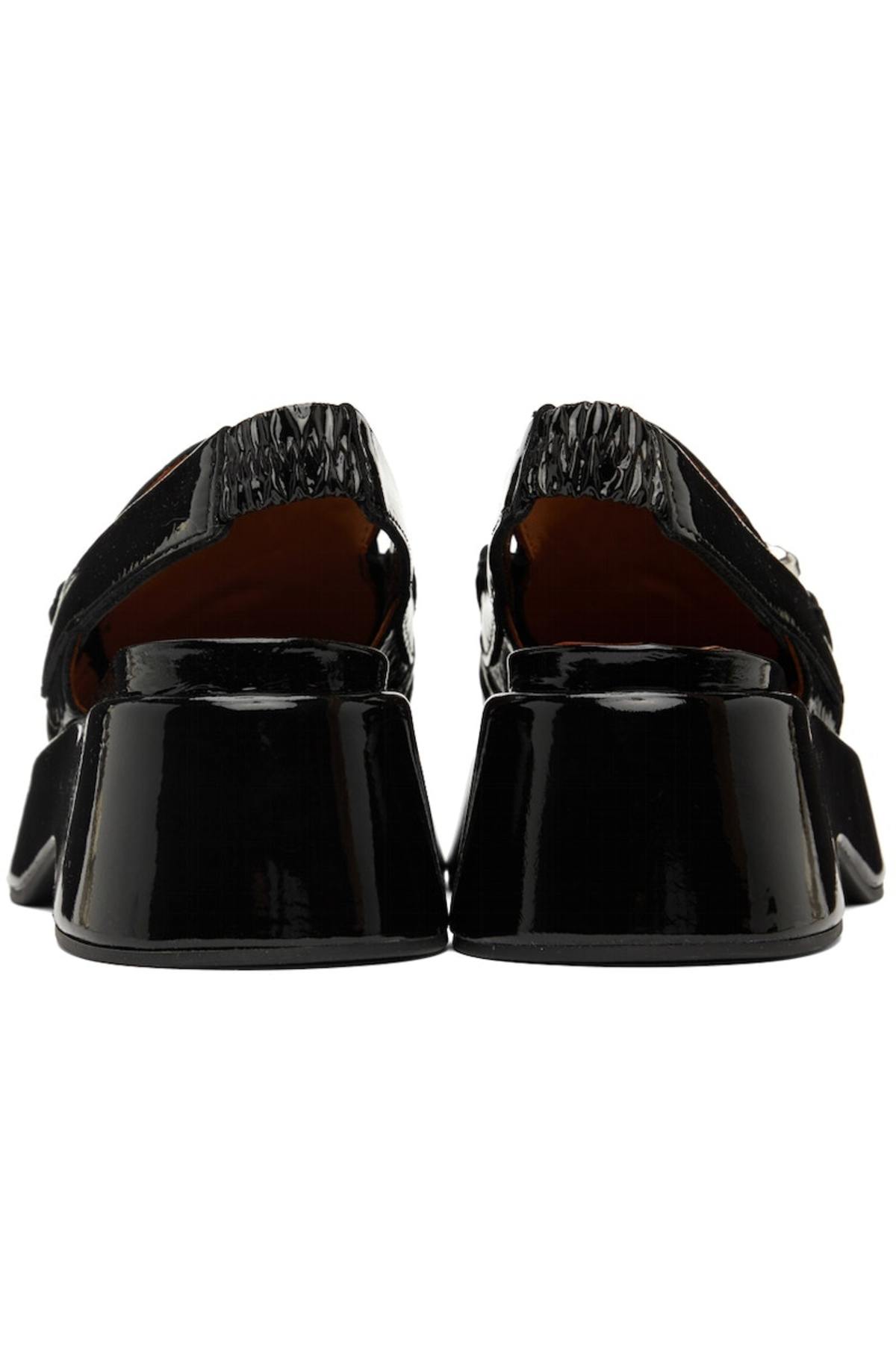 GANNI Retro Slingback Platform Loafers - Black | Garmentory