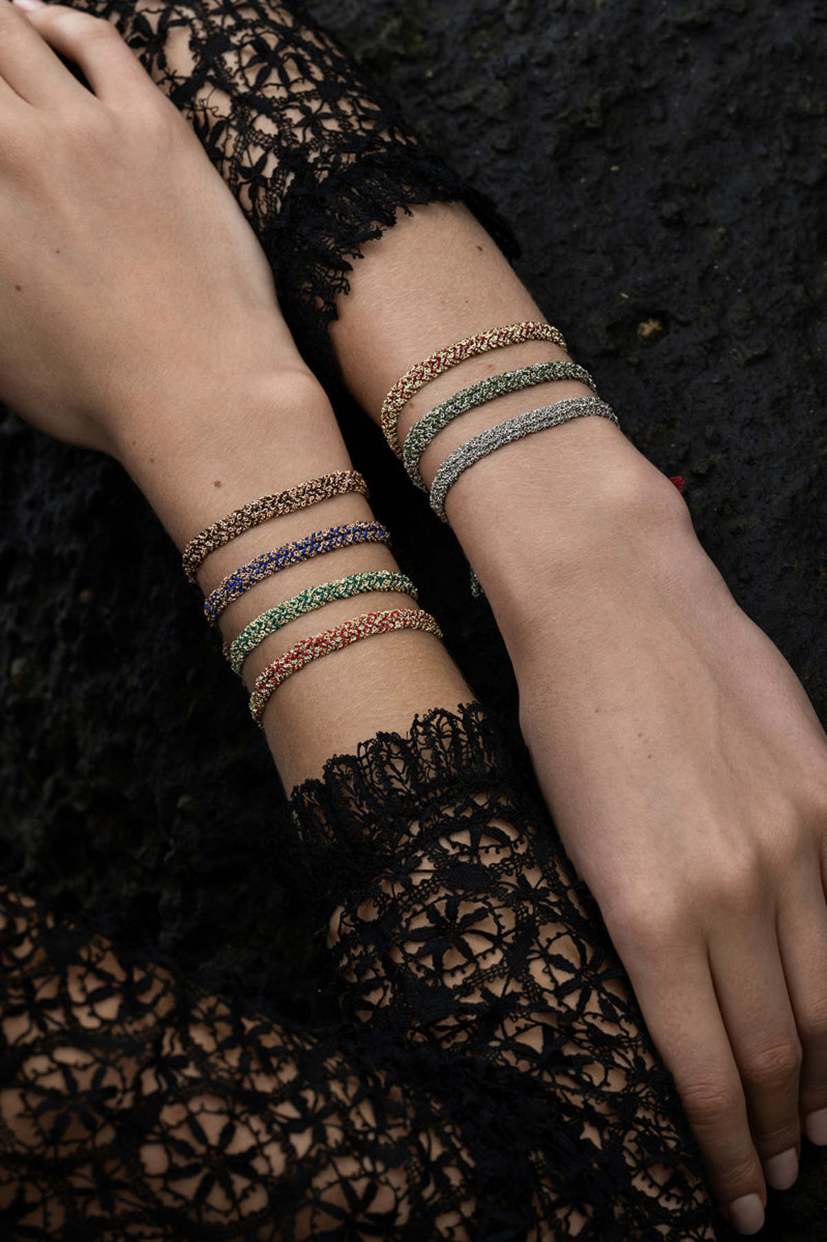 Marie Laure Chamorel Woven Bracelet - Gold/Aqua | Garmentory