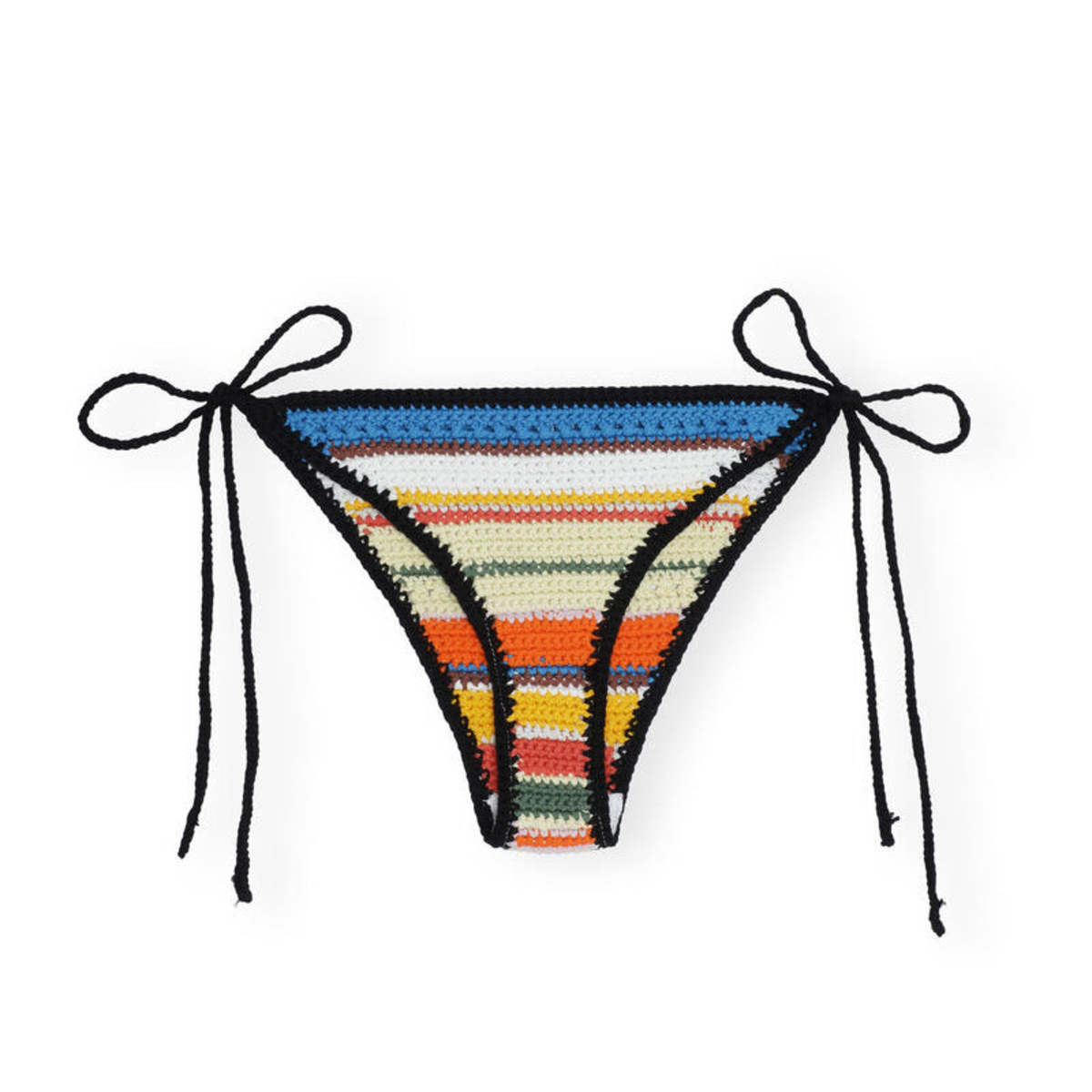 Ganni Crochet String Bikini Brief - Beach Stripe | Garmentory