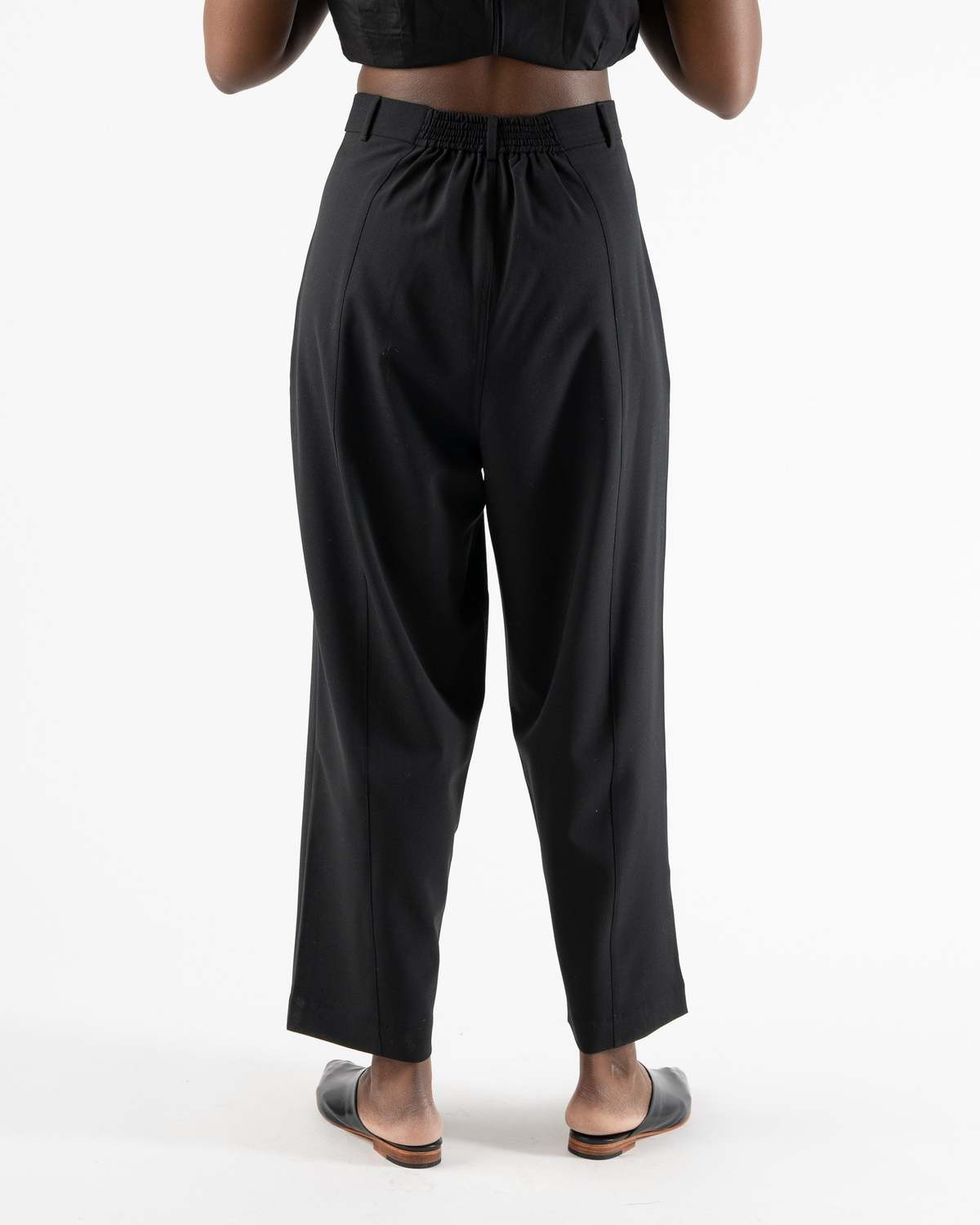 Cordera Asymmetric Straight Pants in Black | Garmentory