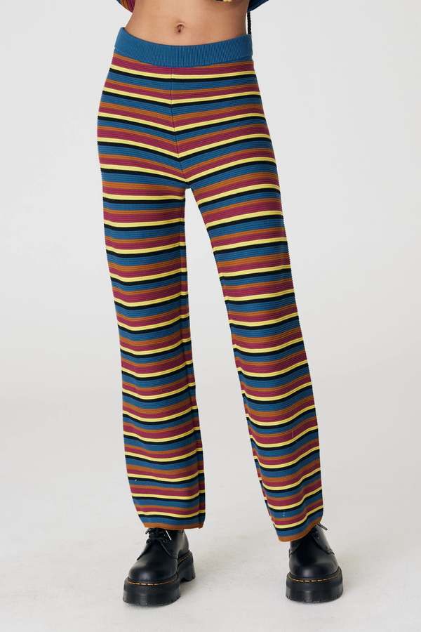 Back Beat Co. Organic Cotton Ottoman Pant - Midnight Striped | Garmentory