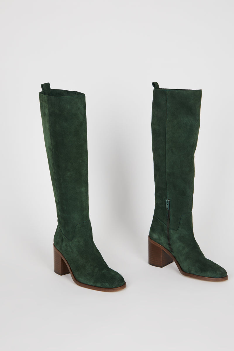 "INTENTIONALLY __________." Port Tall Barn Boot - Forest Suede | Garmentory