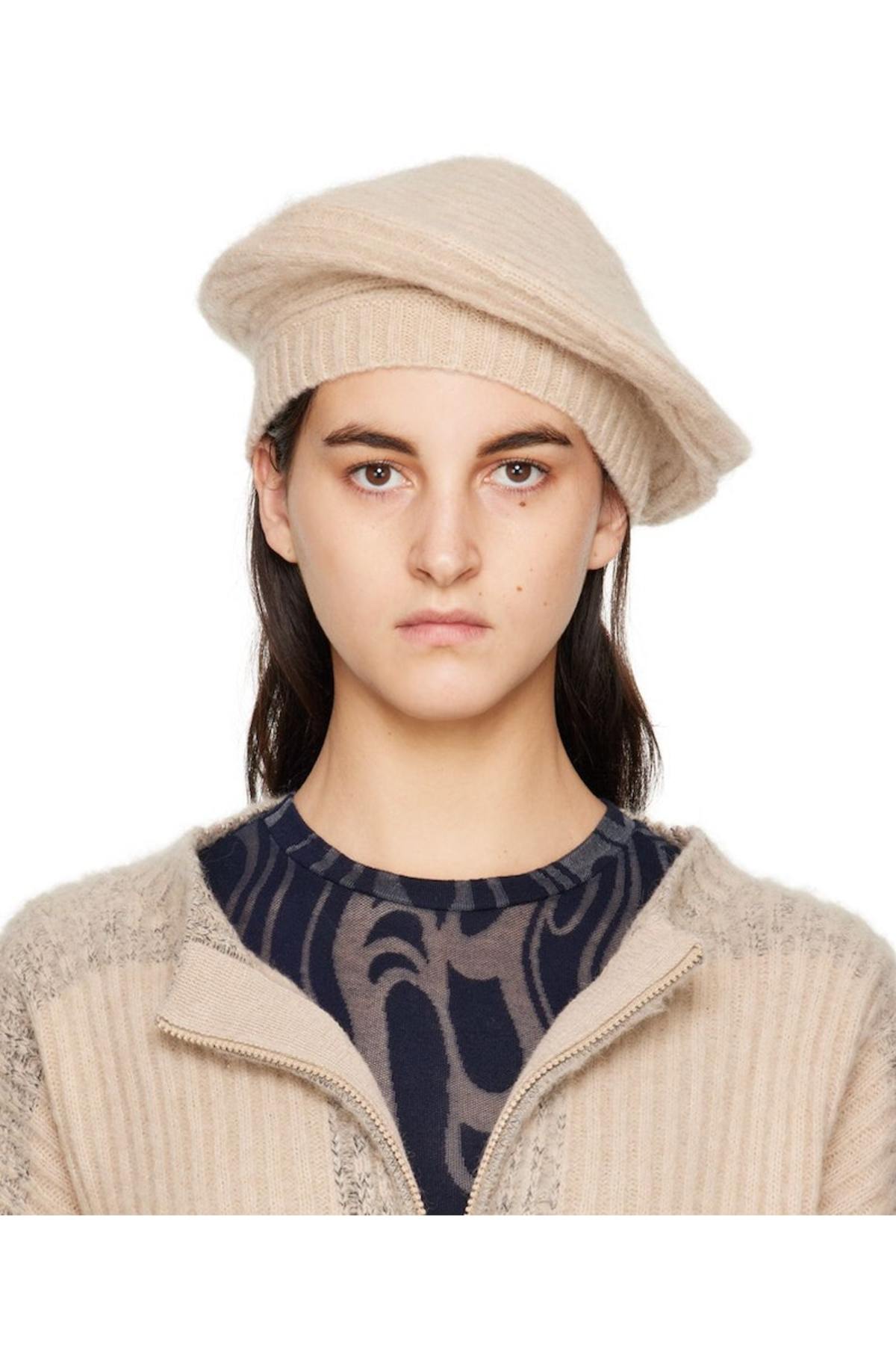 Eckhaus Latta Poet Beret - Beige | Garmentory