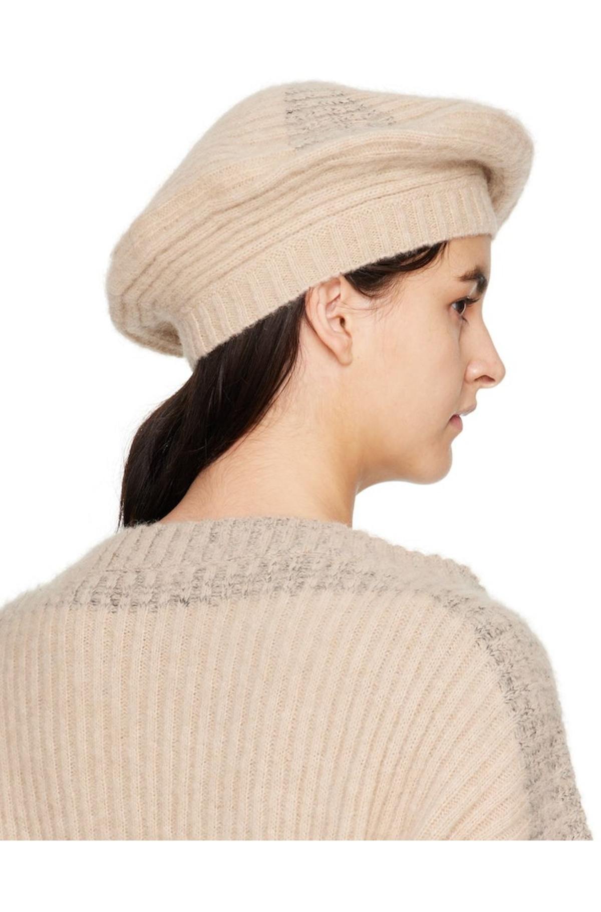 Eckhaus Latta Poet Beret - Beige | Garmentory