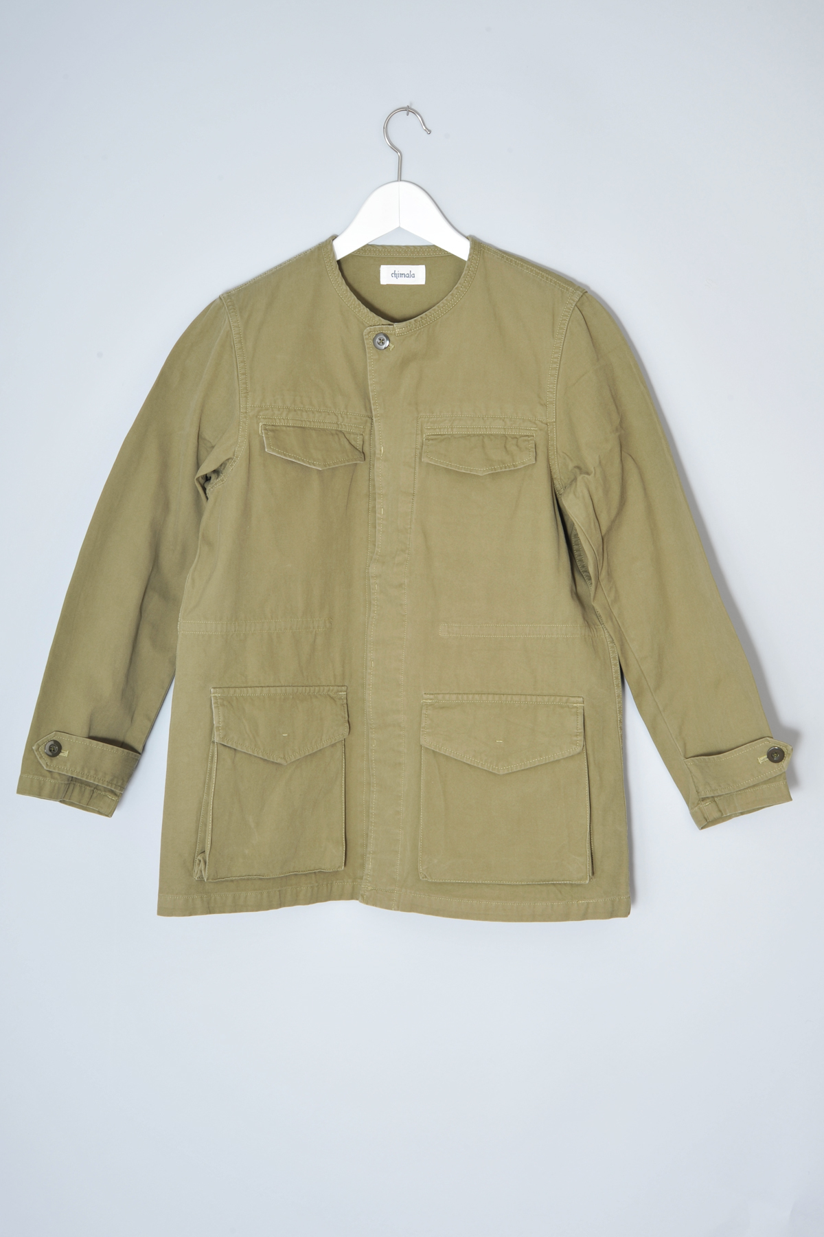 Chimala Light Khaki Vintage Herringbone Fatigue Jacket | Garmentory
