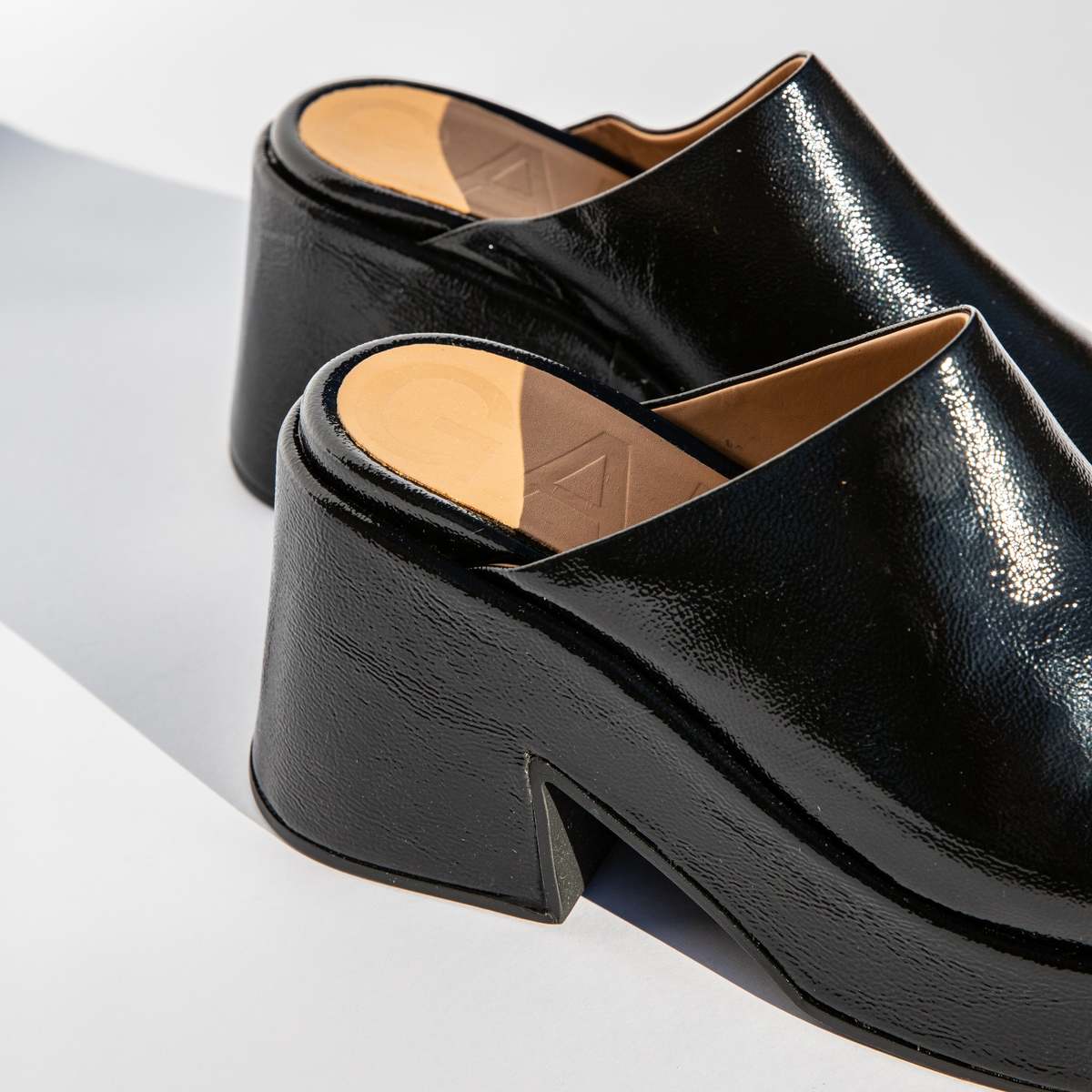 Ganni Retro Platform Wedge Mule - Black | Garmentory