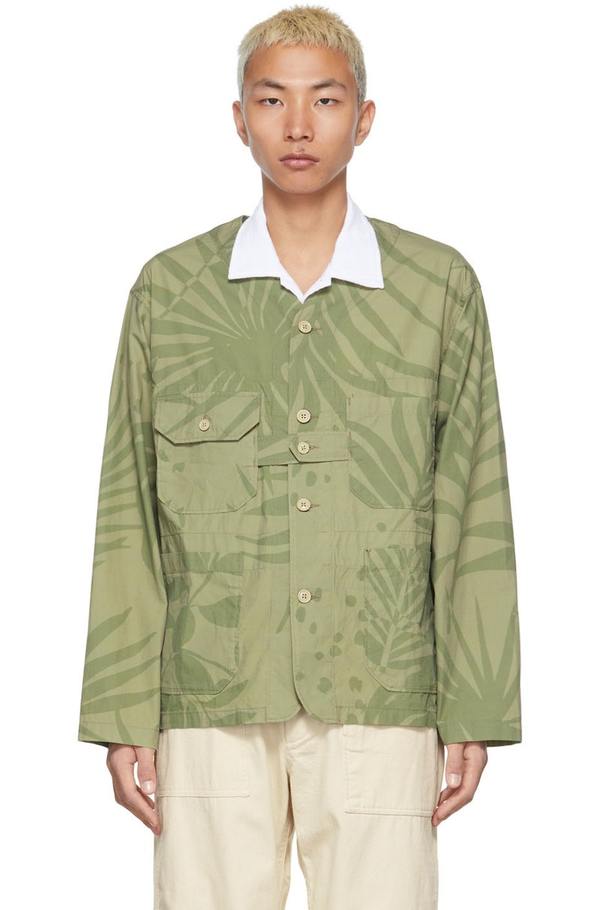 Engineered Garments Lea Print Jacket - Green | Garmentory