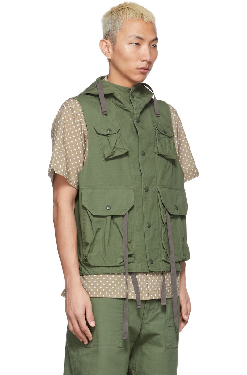 Engineered Garments Ripstop Field Vest - Olive | Garmentory