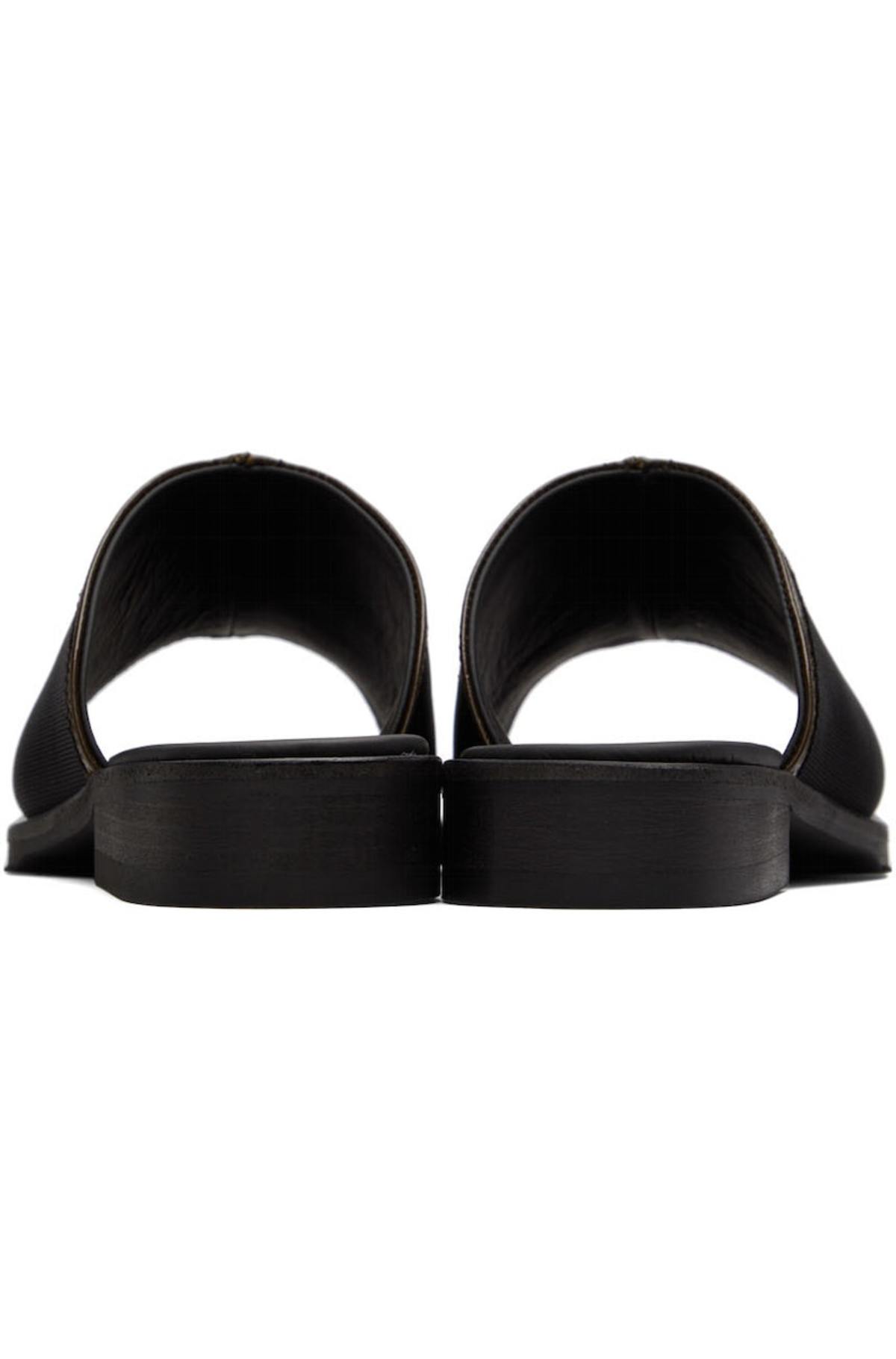 Our Legacy Black Leather Tech Slides | Garmentory