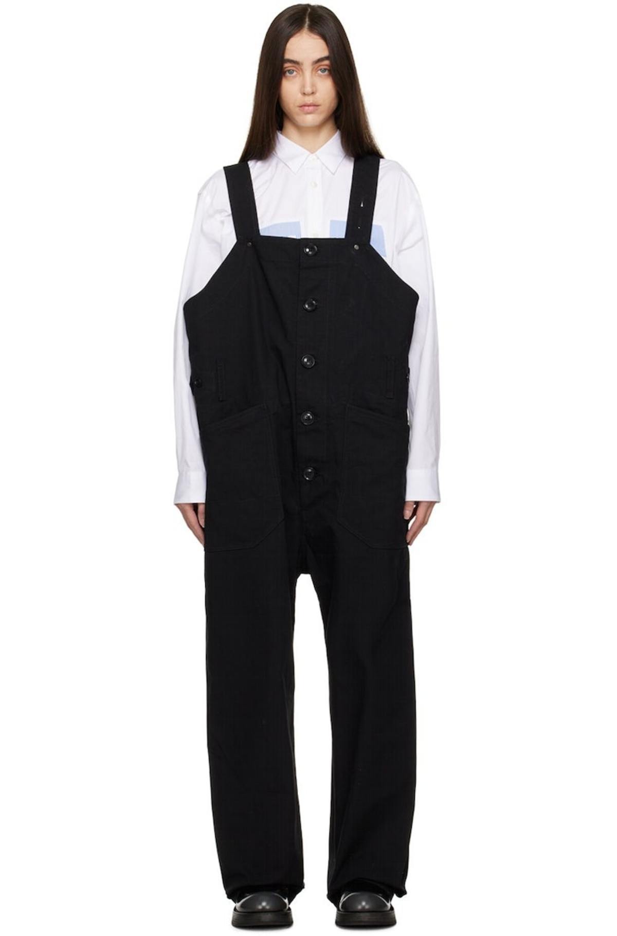 Engineered Garments Button Up Overalls - Black | Garmentory