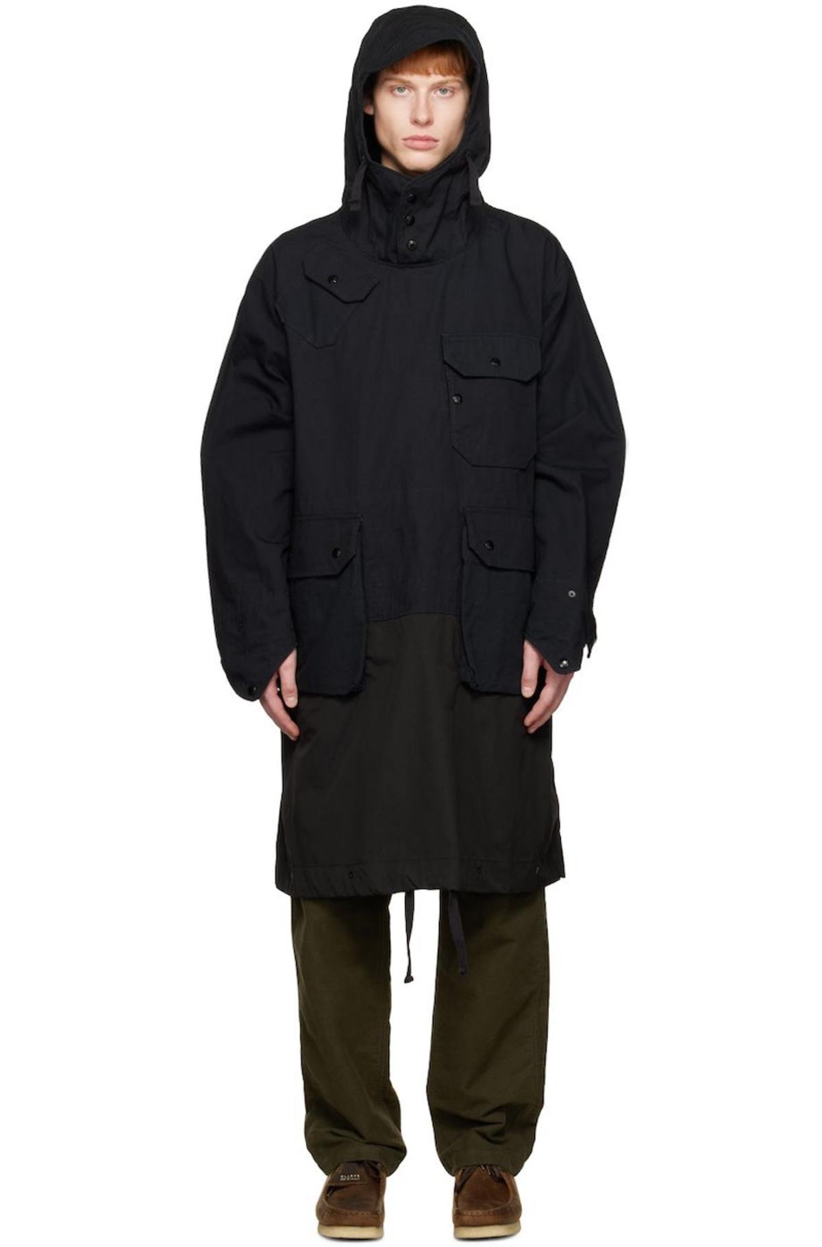 Engineered Garments Over Parka Coat - Black | Garmentory