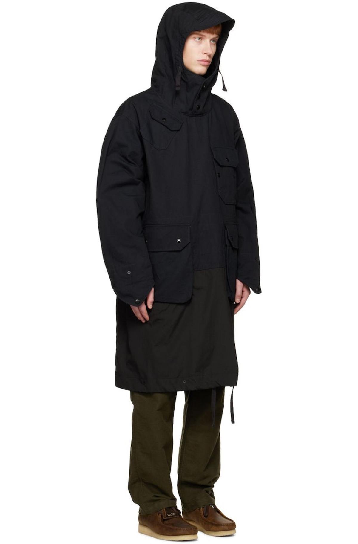 Engineered Garments Over Parka Coat - Black | Garmentory