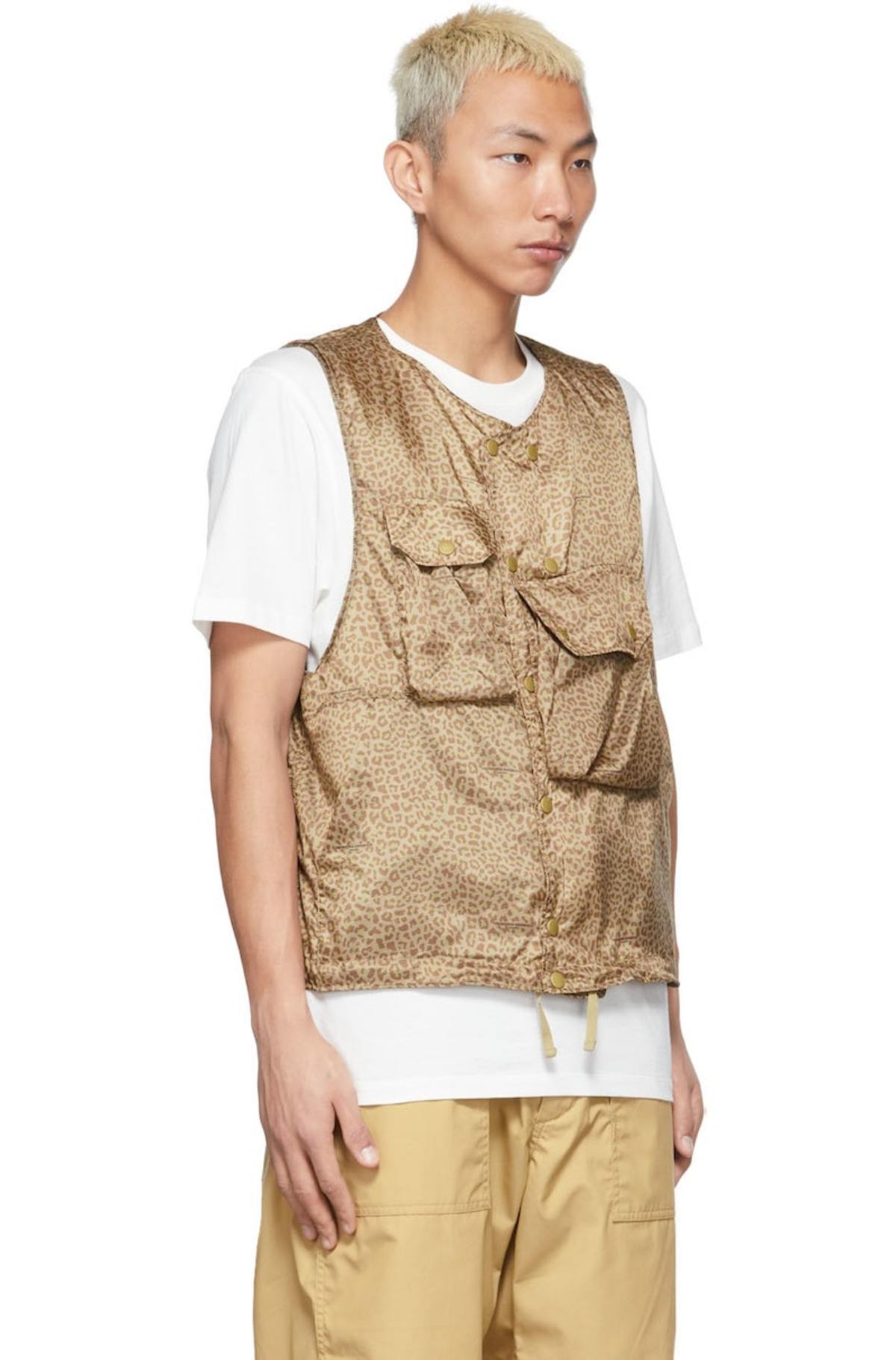 Engineered Garments Brown Ripstop Leopard Vest | Garmentory