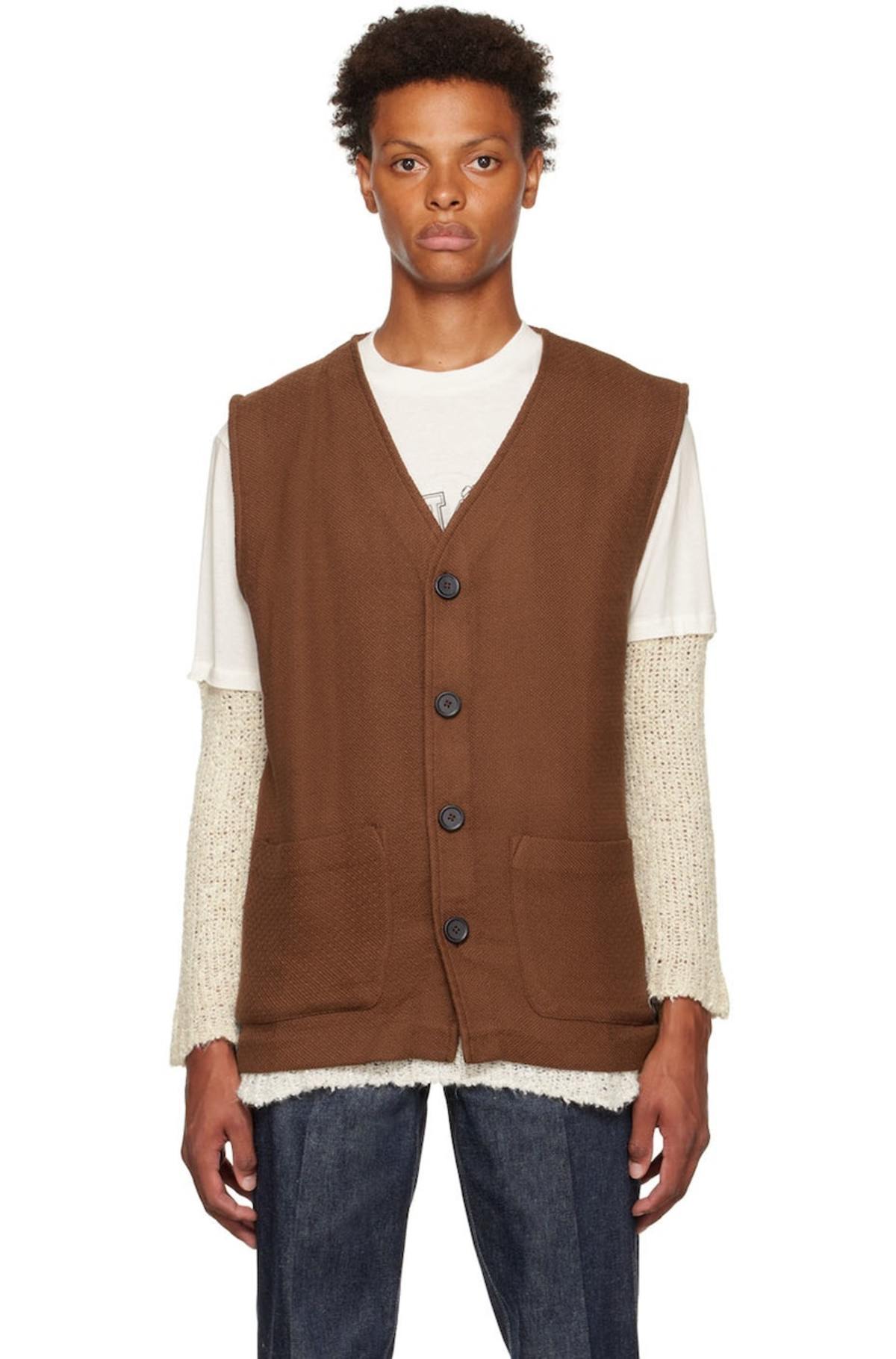 Our Legacy Cotton Vest - Rust Red | Garmentory