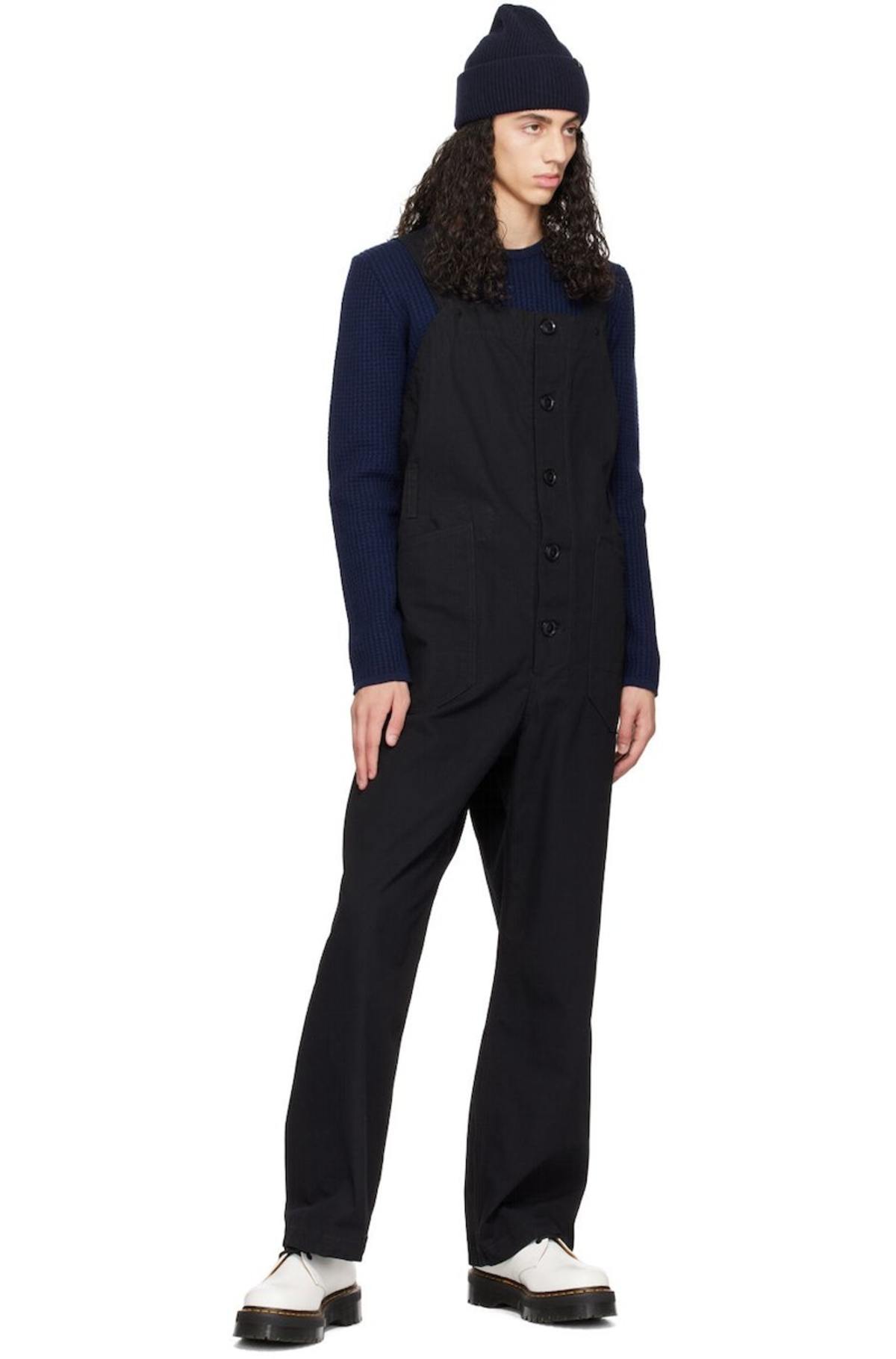 Engineered Garments Buttoned Overalls - Black | Garmentory