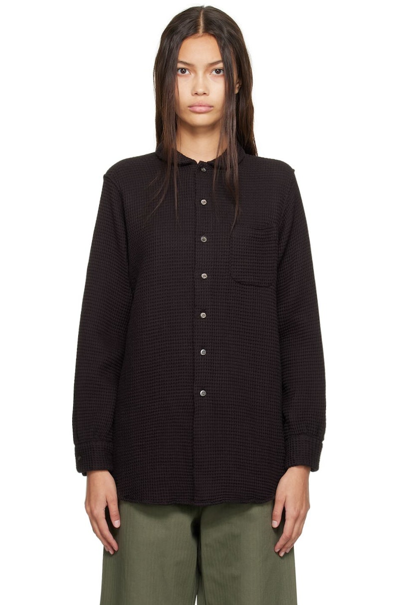 Engineered Garments Rounded Collar Shirt - Black | Garmentory