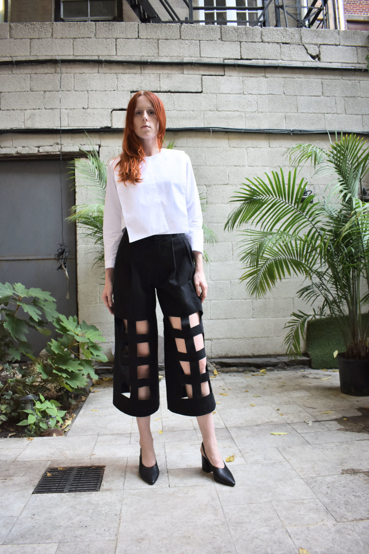 Nancy Stella Soto Denim Cutout Trouser | Garmentory