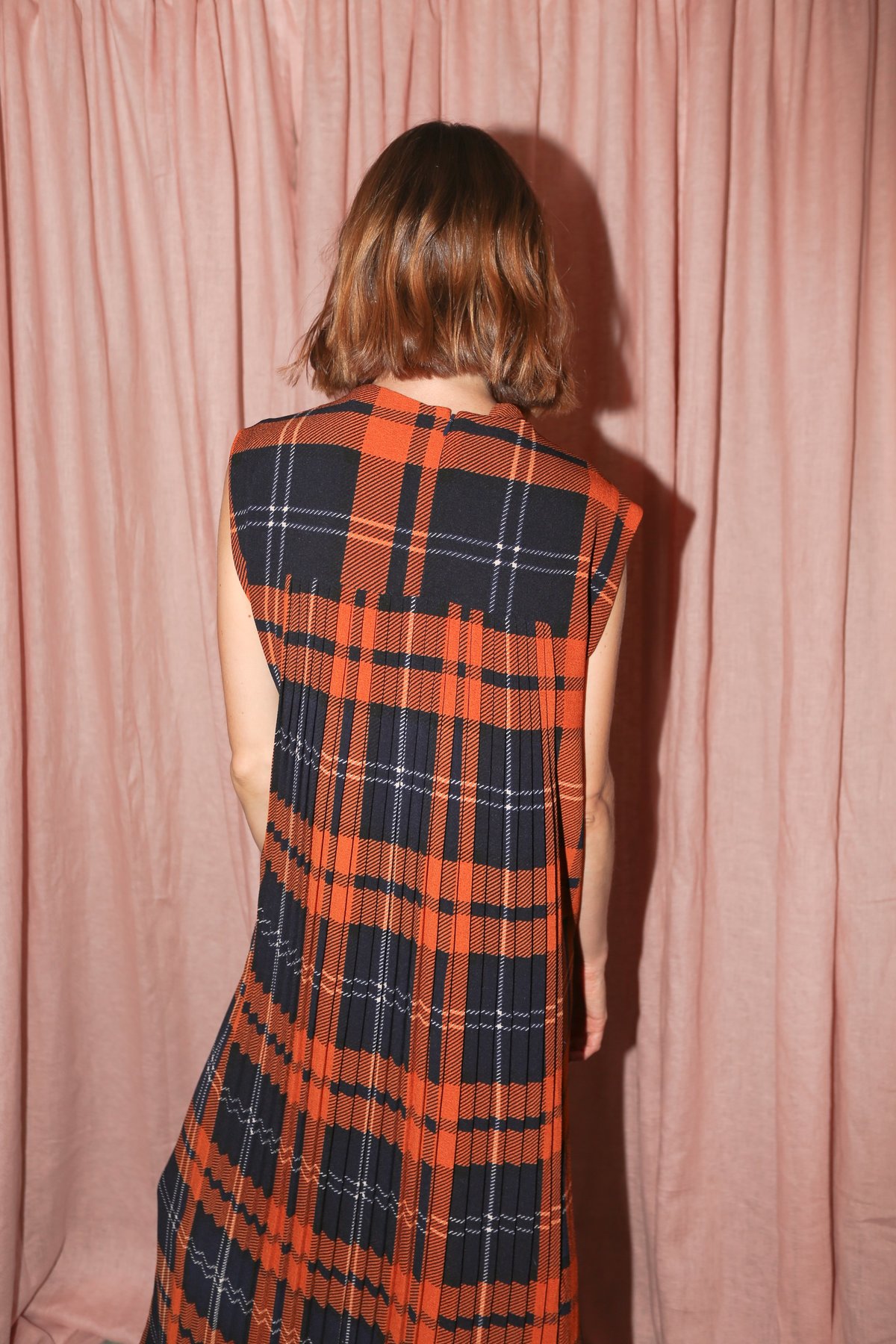 A Détacher Delaney Dress in Rust Multi Tartan Print | Garmentory