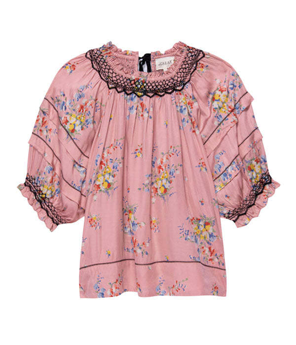 The Great. The Folklore Top - Cherry Blossom Floral | Garmentory