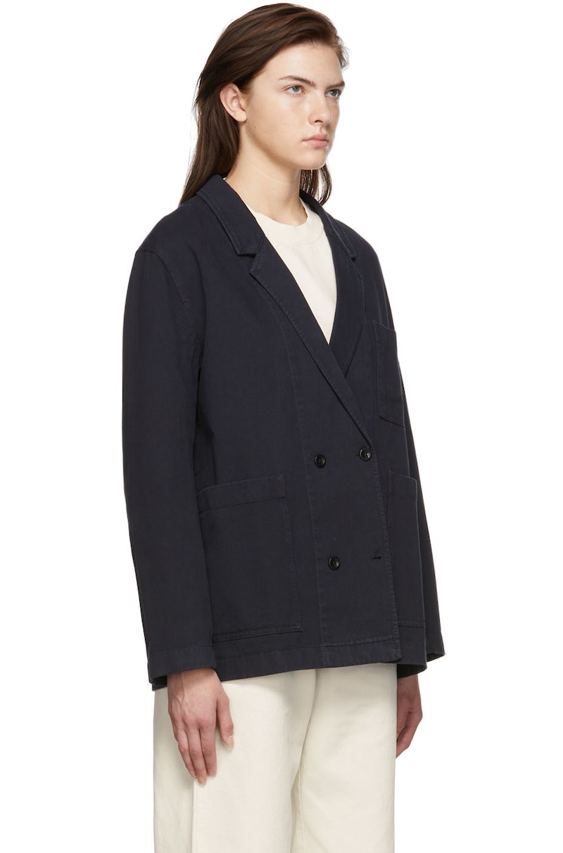 Norse Projects Organic Cotton Blazer - Dark Navy | Garmentory