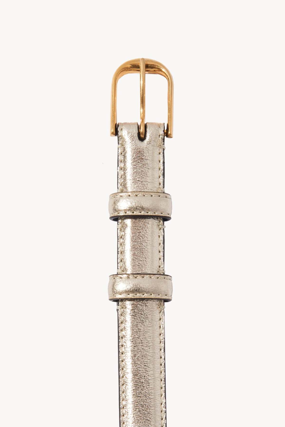 Nili Lotan Jane Belt - Metallic Gold/Shiny Gold Buckle | Garmentory