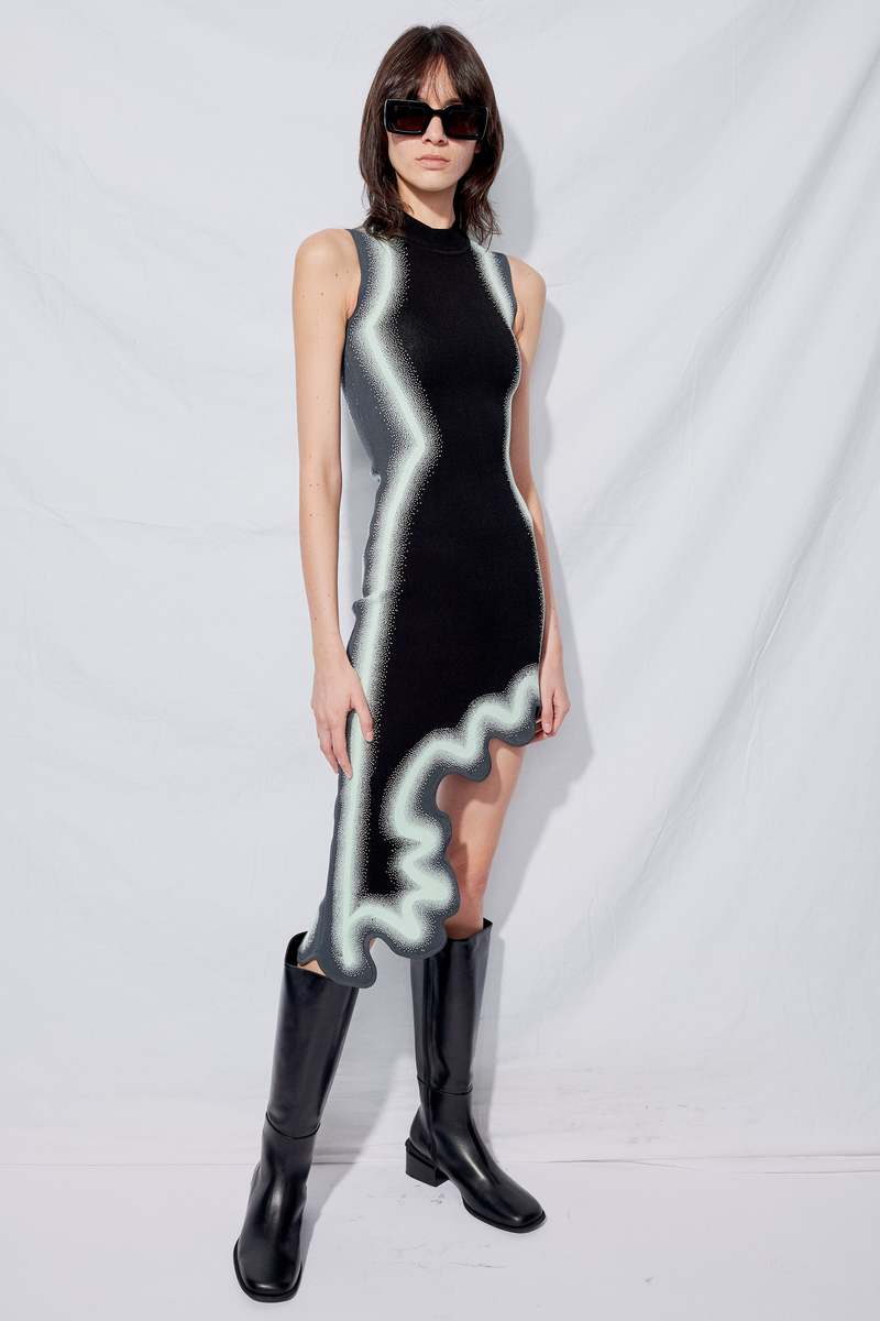 PH5 Brooklyn Wavy Asymmetric Dress - Black | Garmentory