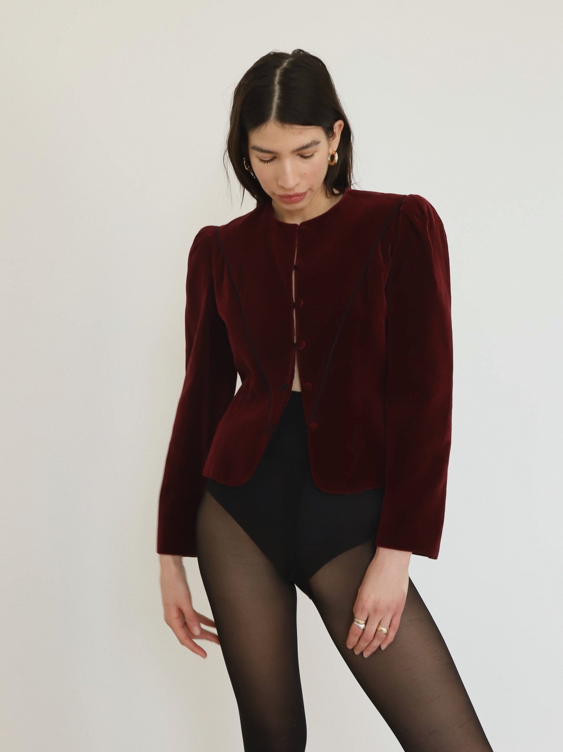 Vintage Bogatte Raspberry Velvet Jacket - Burgundy | Garmentory